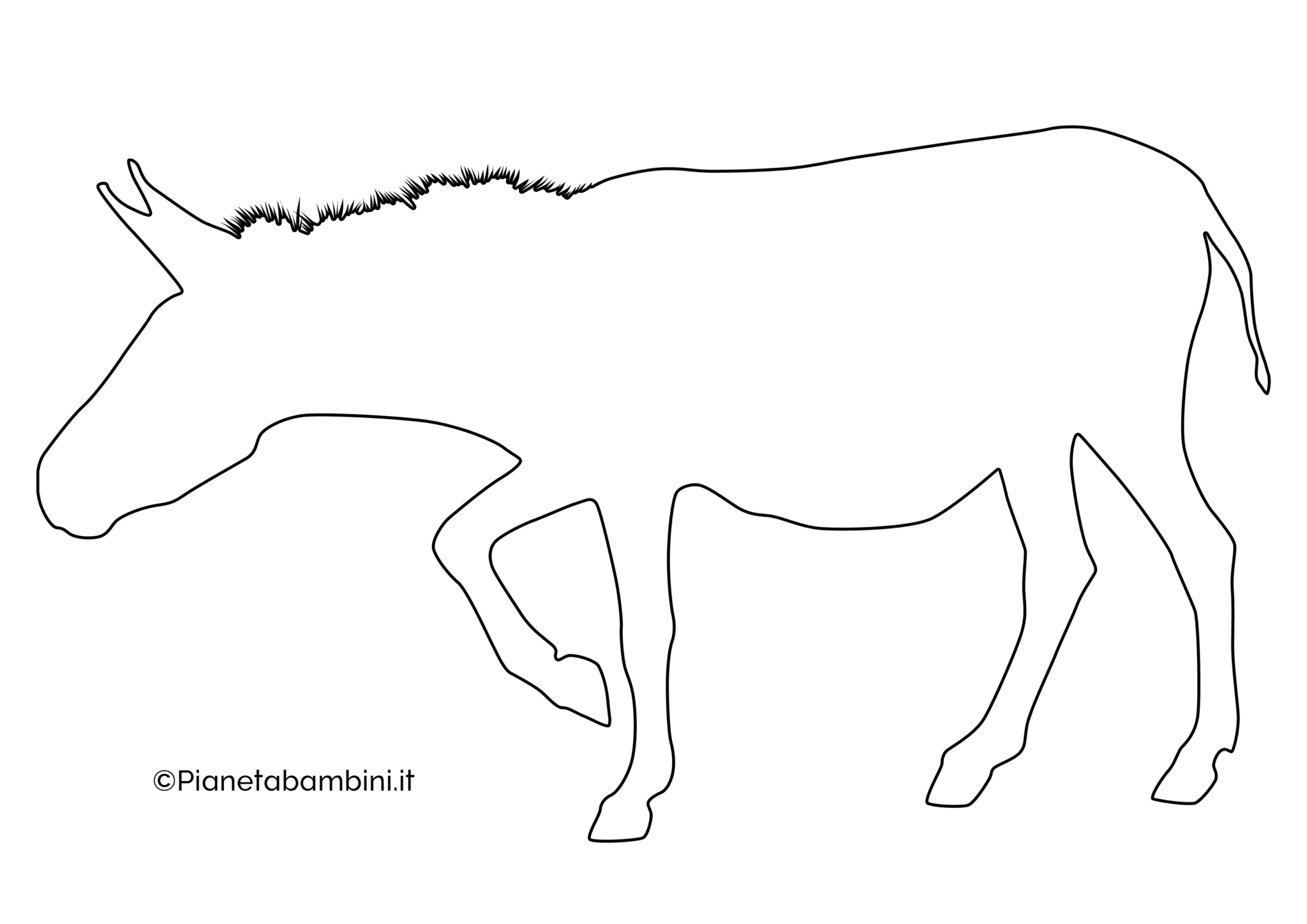 Sagome di Asini da Stampare e Ritagliare | PianetaBambini.it