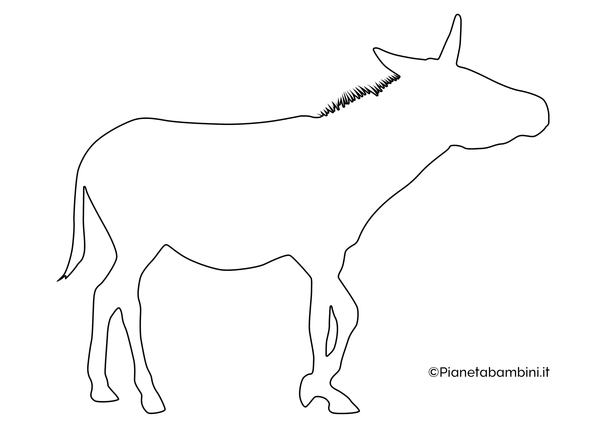 Sagome di Asini da Stampare e Ritagliare | PianetaBambini.it