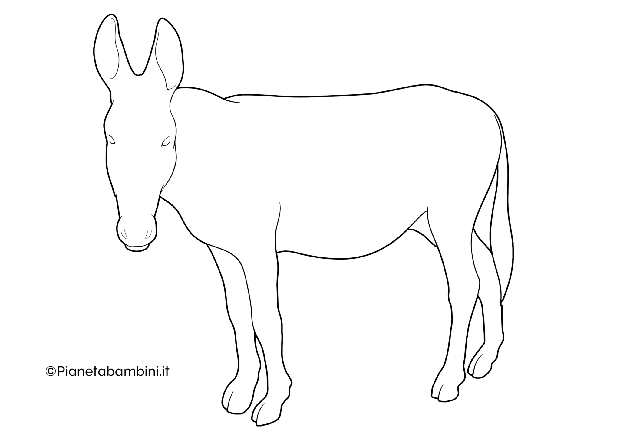 Sagome di Asini da Stampare e Ritagliare | PianetaBambini.it