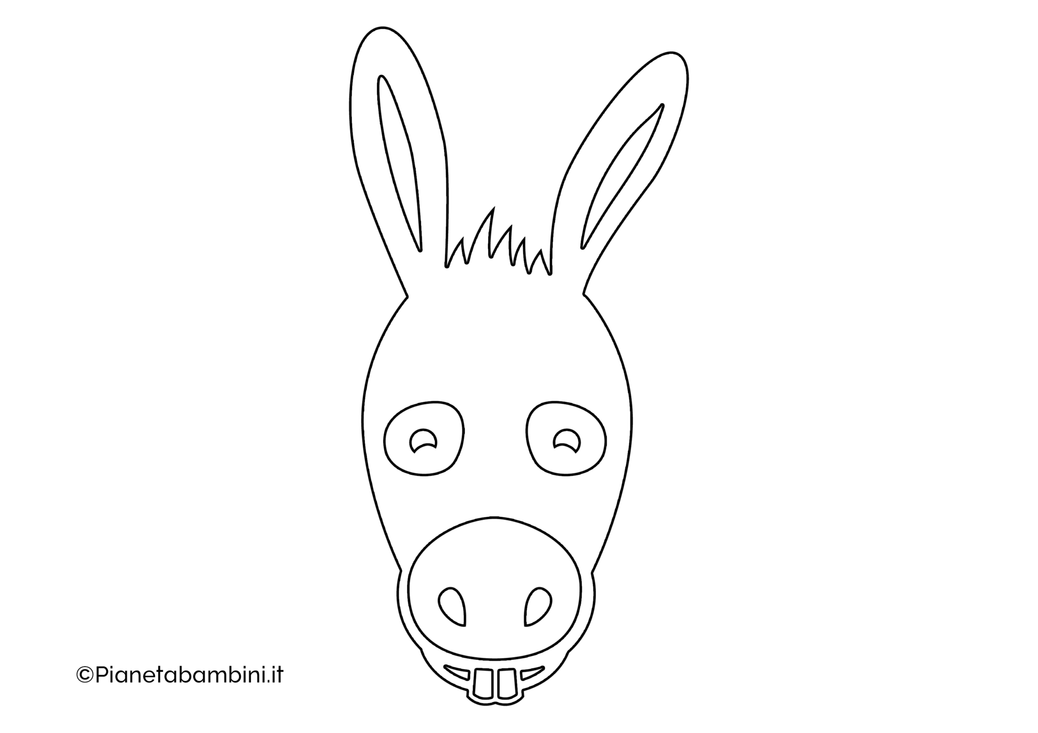 Sagome di Asini da Stampare e Ritagliare | PianetaBambini.it