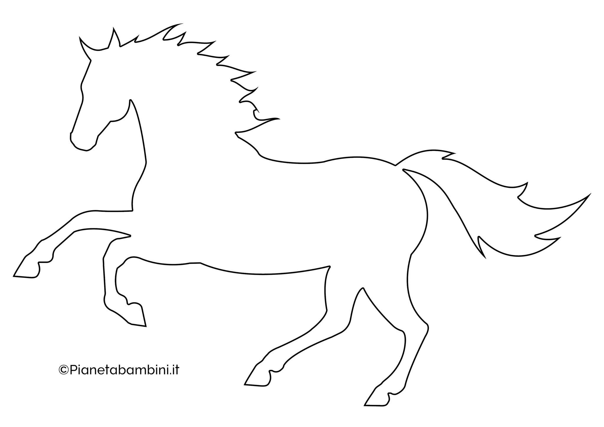 Sagome di Cavalli da Stampare e Ritagliare | PianetaBambini.it