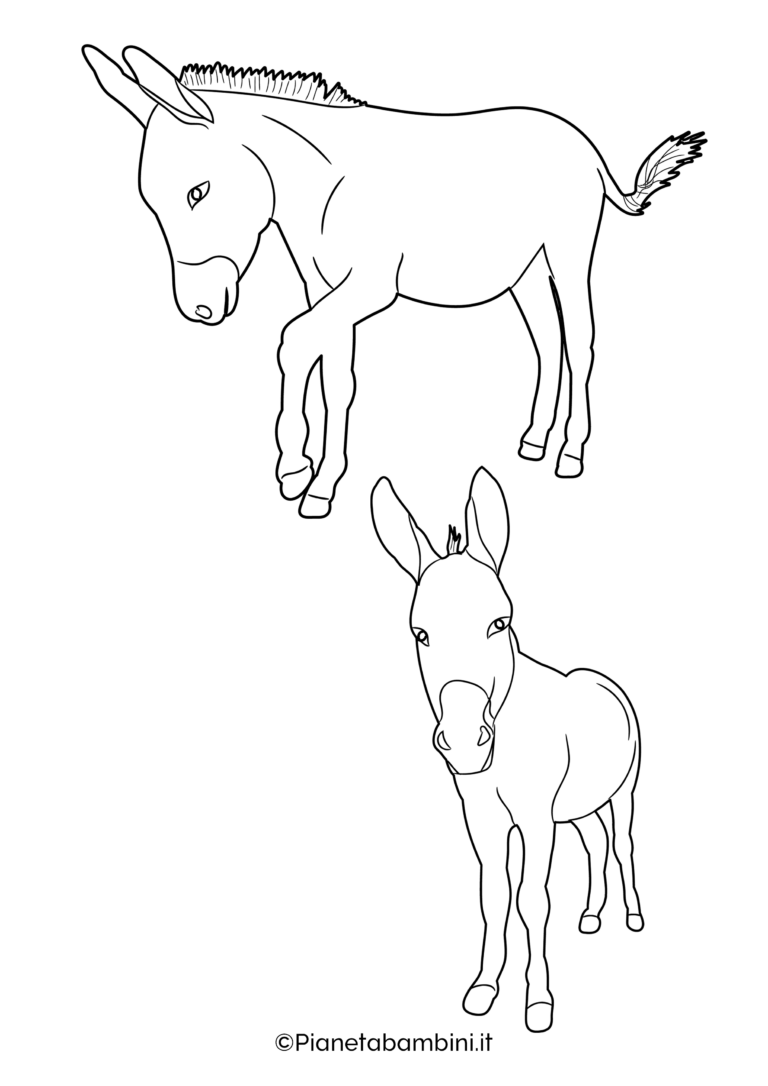 Sagome di Asini da Stampare e Ritagliare | PianetaBambini.it