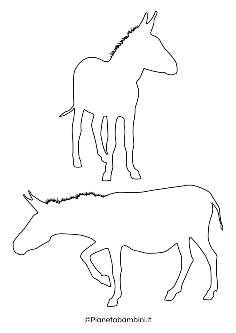 Sagome di Asini da Stampare e Ritagliare | PianetaBambini.it