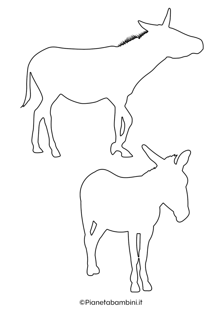 Sagome di Asini da Stampare e Ritagliare | PianetaBambini.it