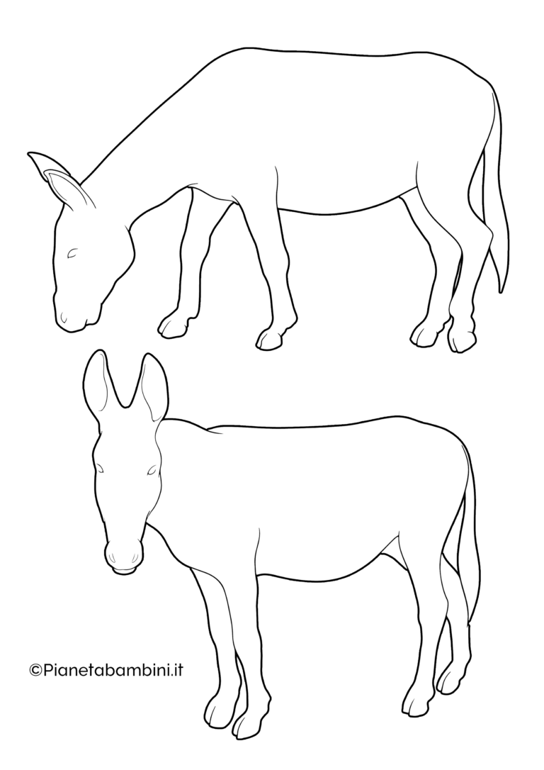 Sagome di Asini da Stampare e Ritagliare | PianetaBambini.it