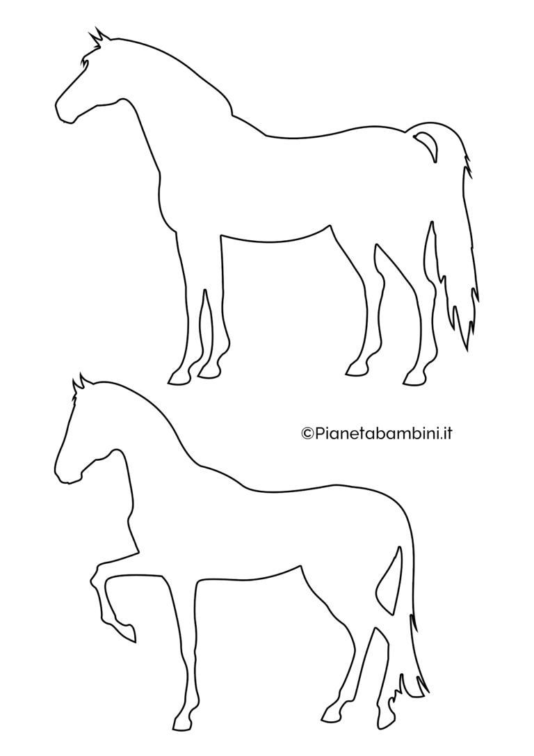 Sagome di Cavalli da Stampare e Ritagliare | PianetaBambini.it