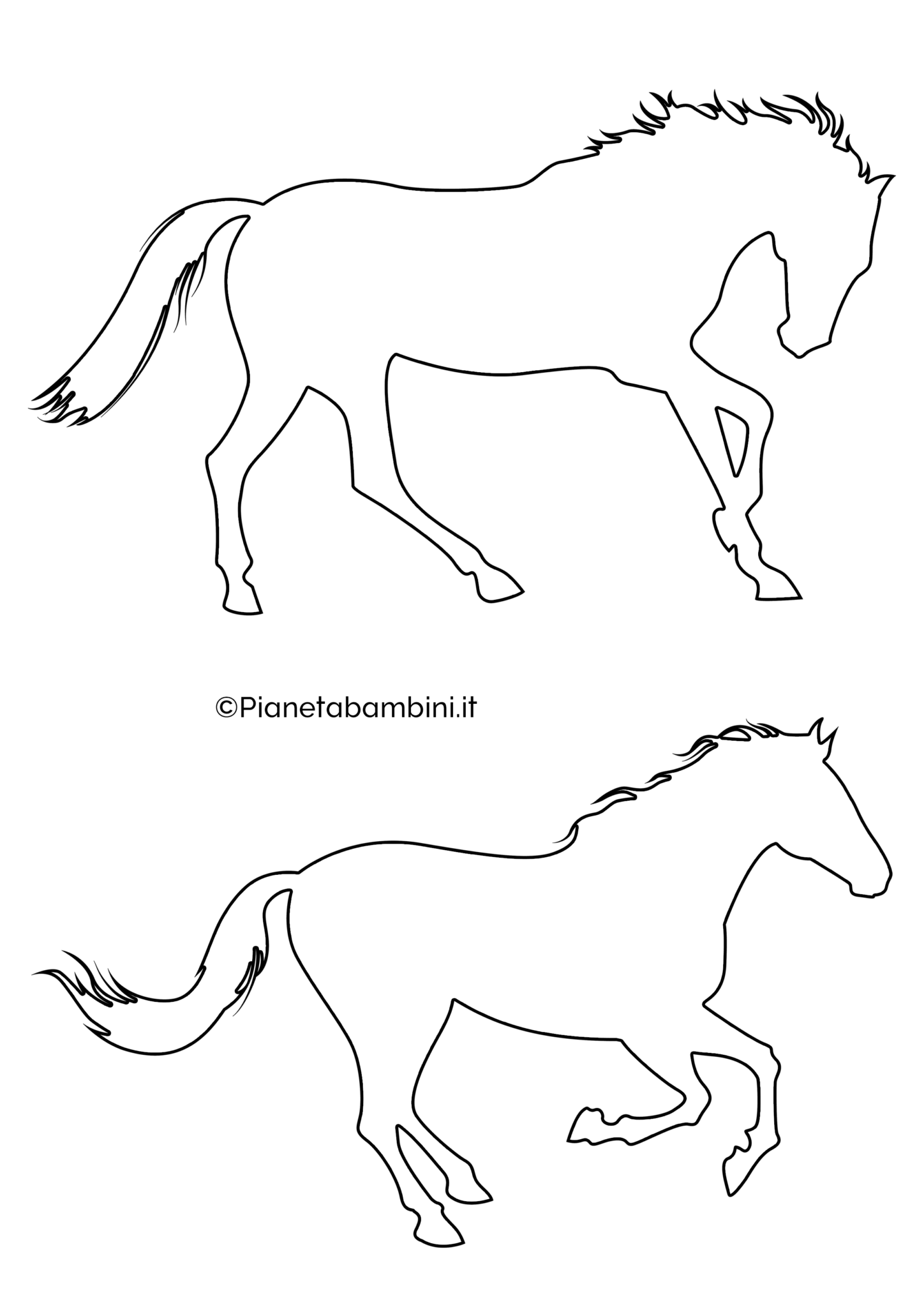 Sagome di Cavalli da Stampare e Ritagliare | PianetaBambini.it