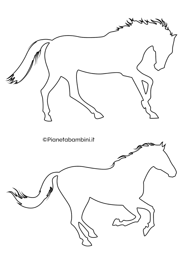 Sagome di Cavalli da Stampare e Ritagliare | PianetaBambini.it