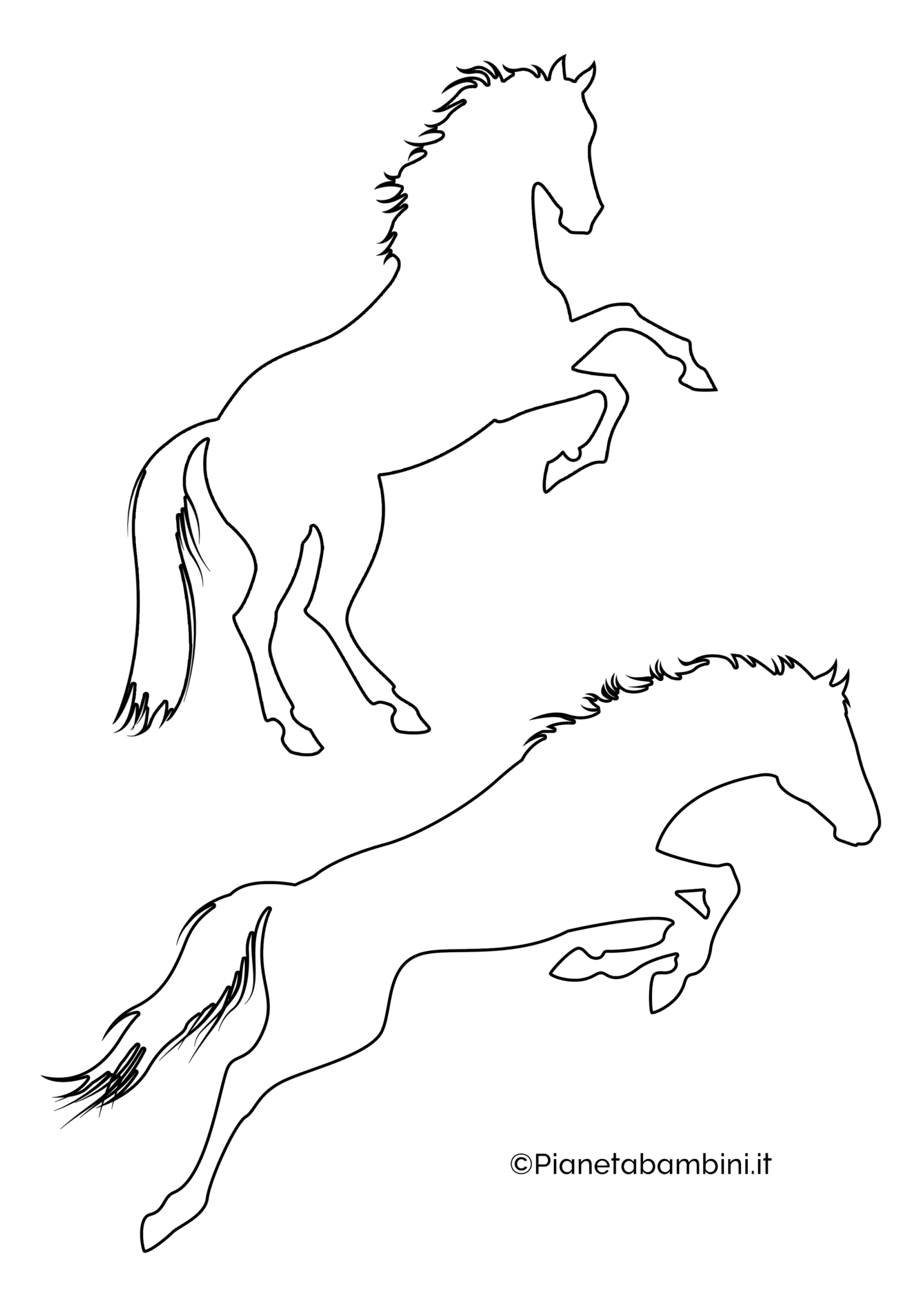 Sagome di Cavalli da Stampare e Ritagliare | PianetaBambini.it