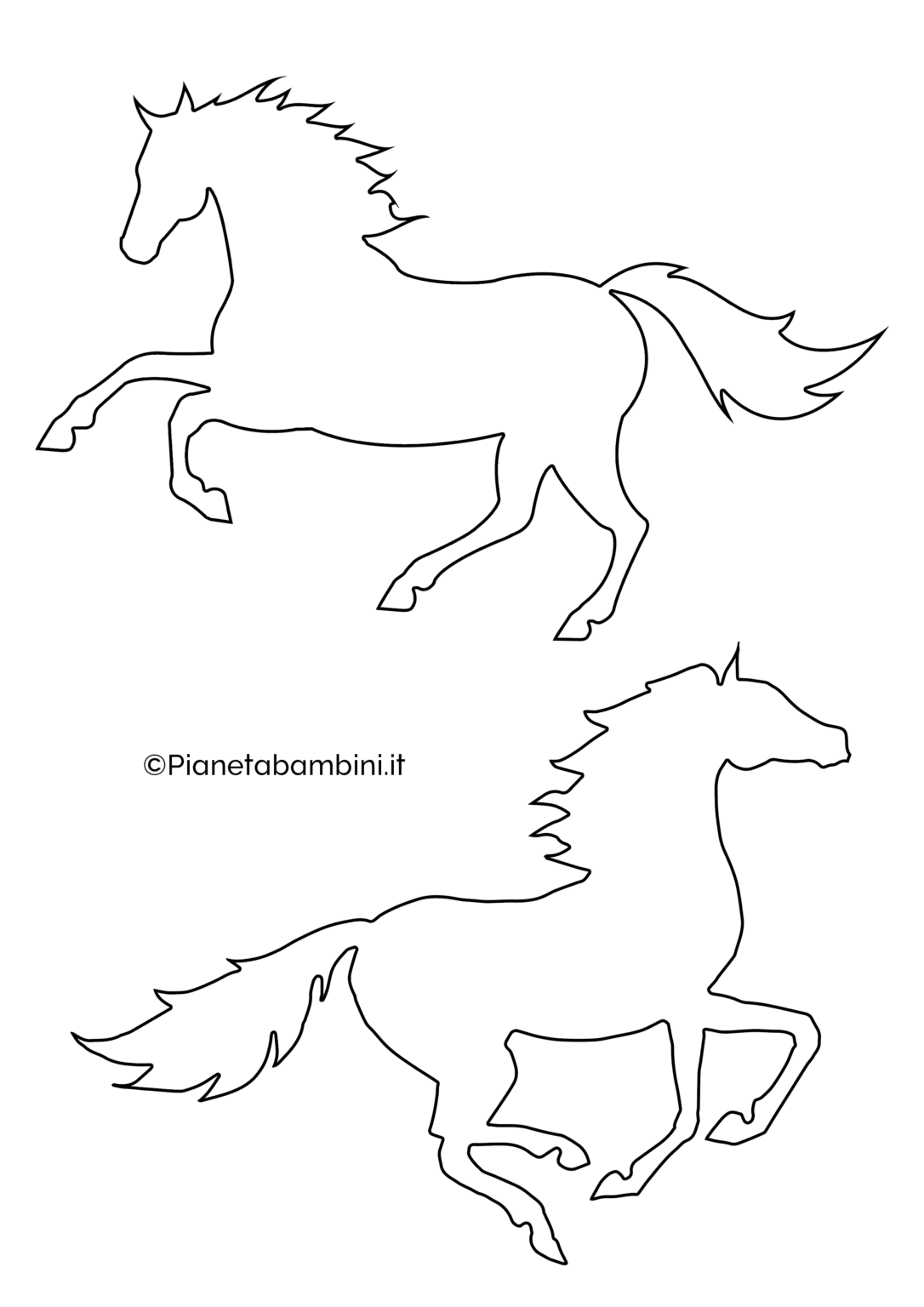 Sagome di Cavalli da Stampare e Ritagliare | PianetaBambini.it
