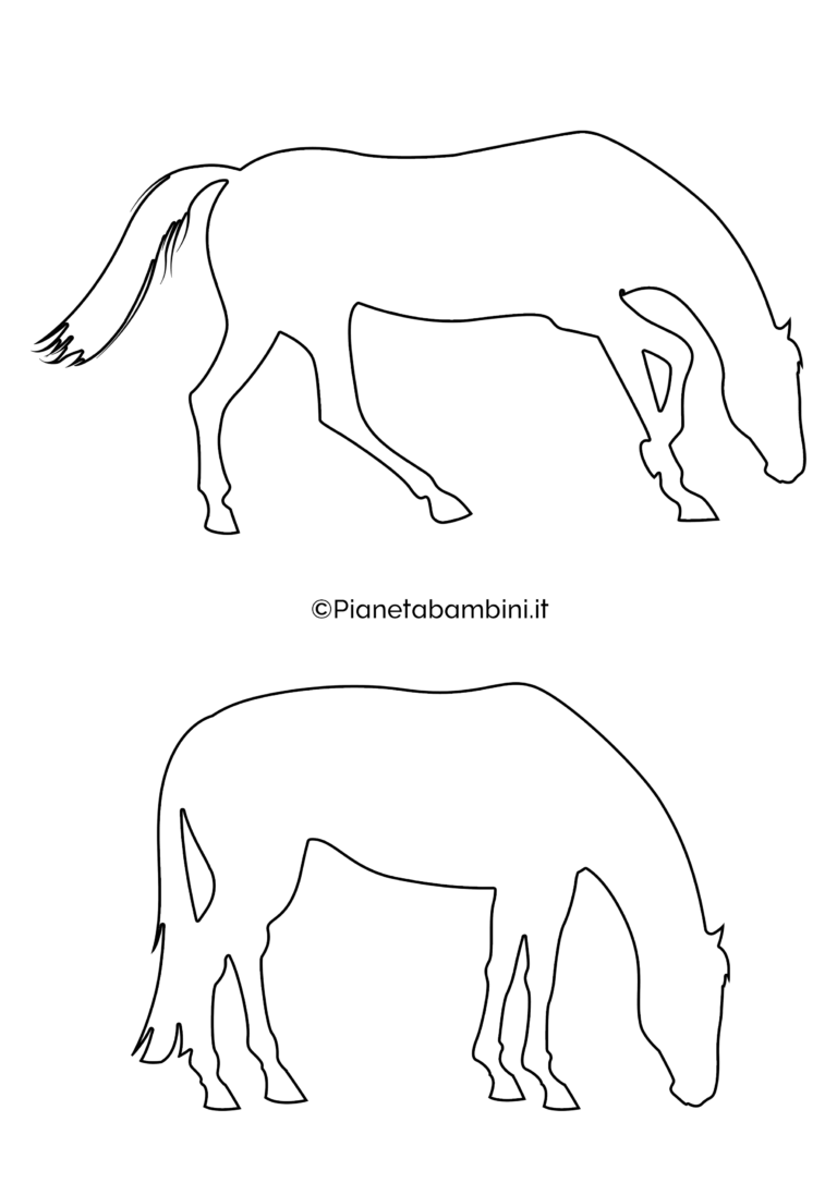 Sagome di Cavalli da Stampare e Ritagliare | PianetaBambini.it