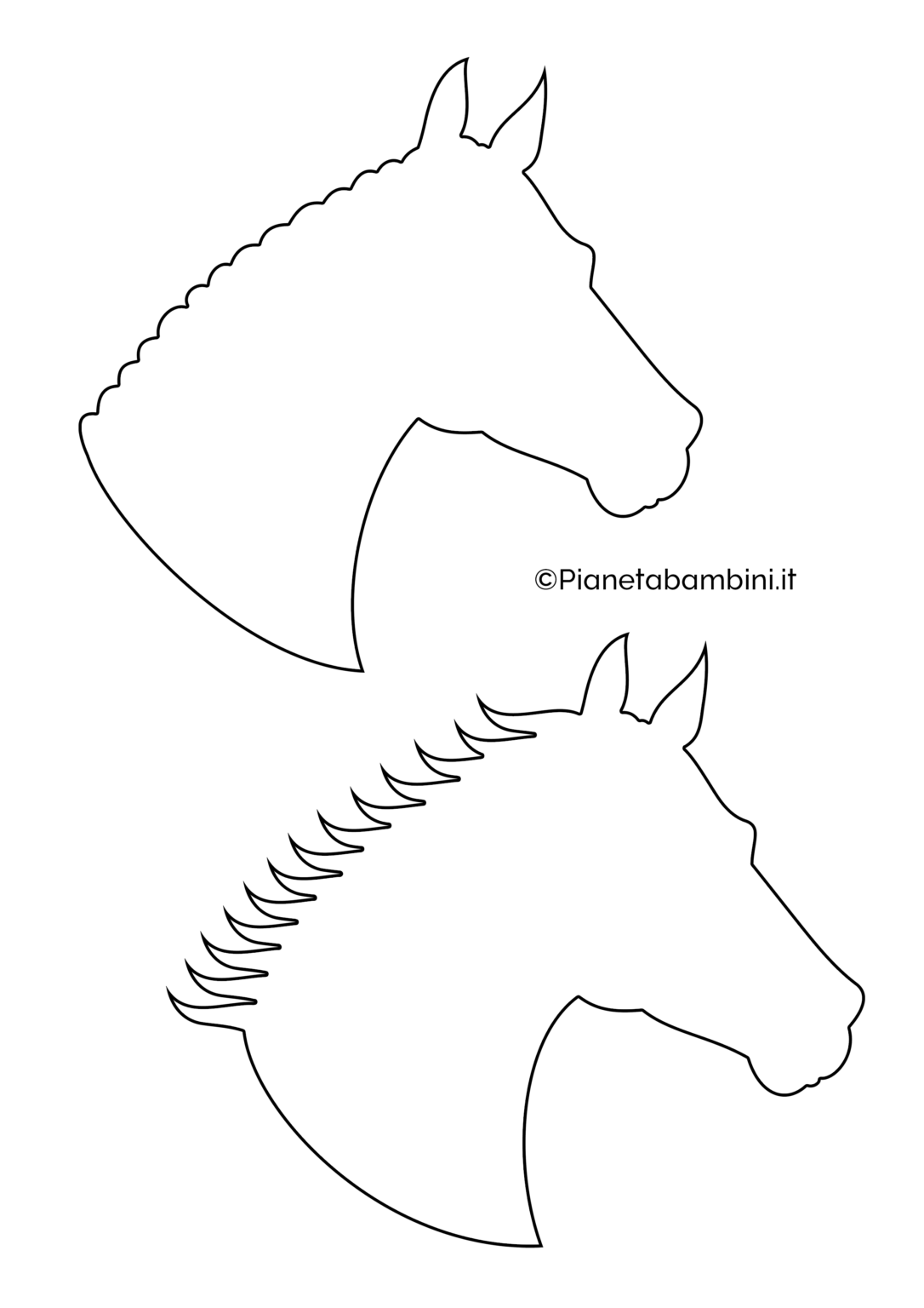 Sagome di Cavalli da Stampare e Ritagliare | PianetaBambini.it