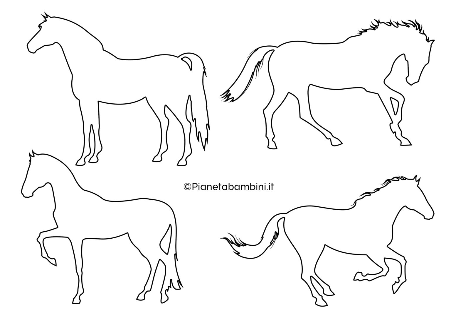 Sagome di Cavalli da Stampare e Ritagliare | PianetaBambini.it
