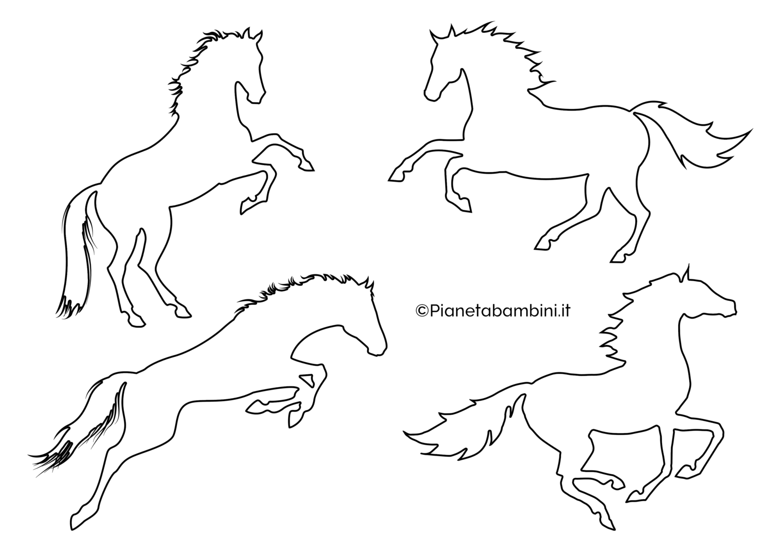 Sagome di Cavalli da Stampare e Ritagliare | PianetaBambini.it