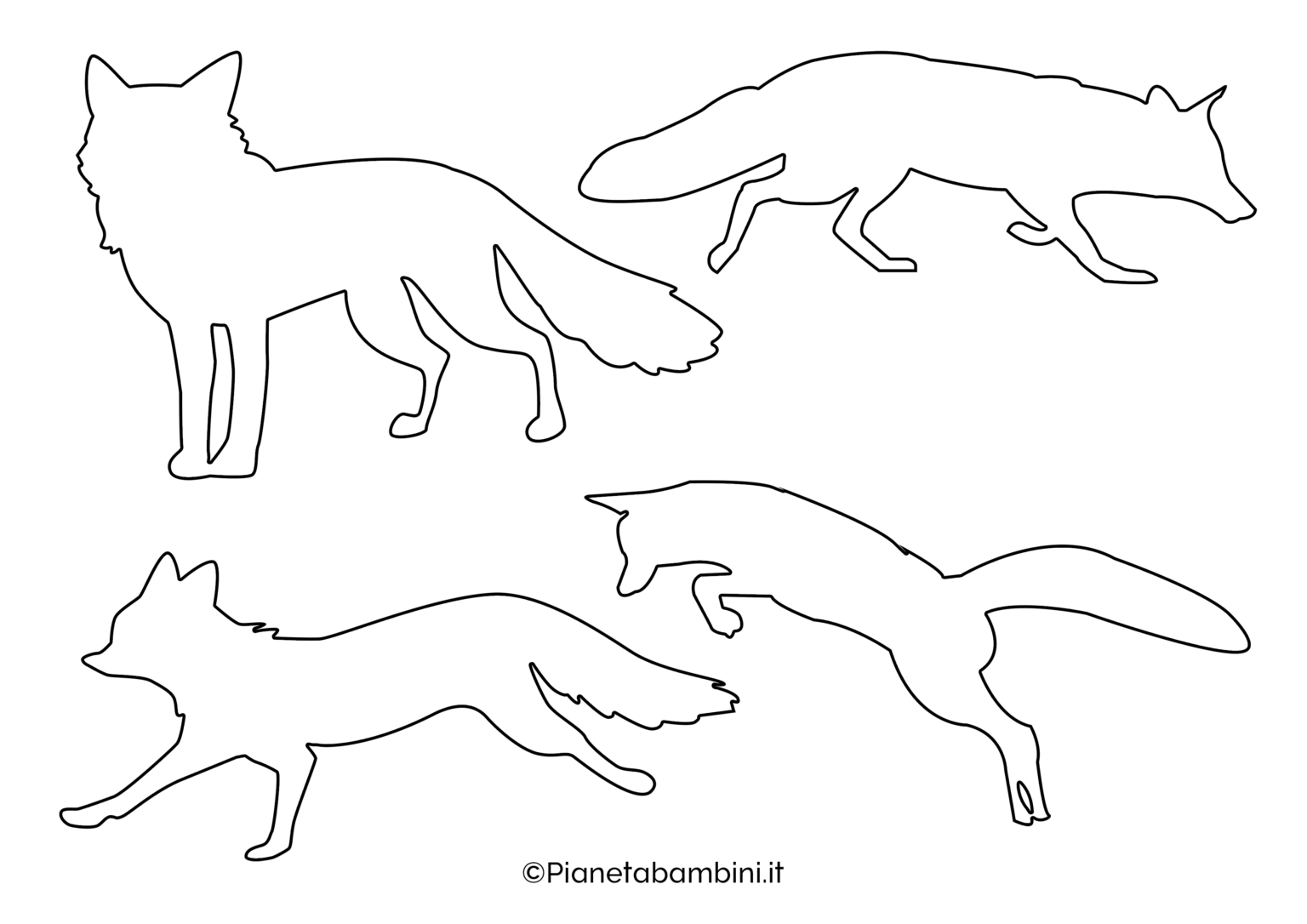 Sagome di Volpi da Stampare e Ritagliare | PianetaBambini.it