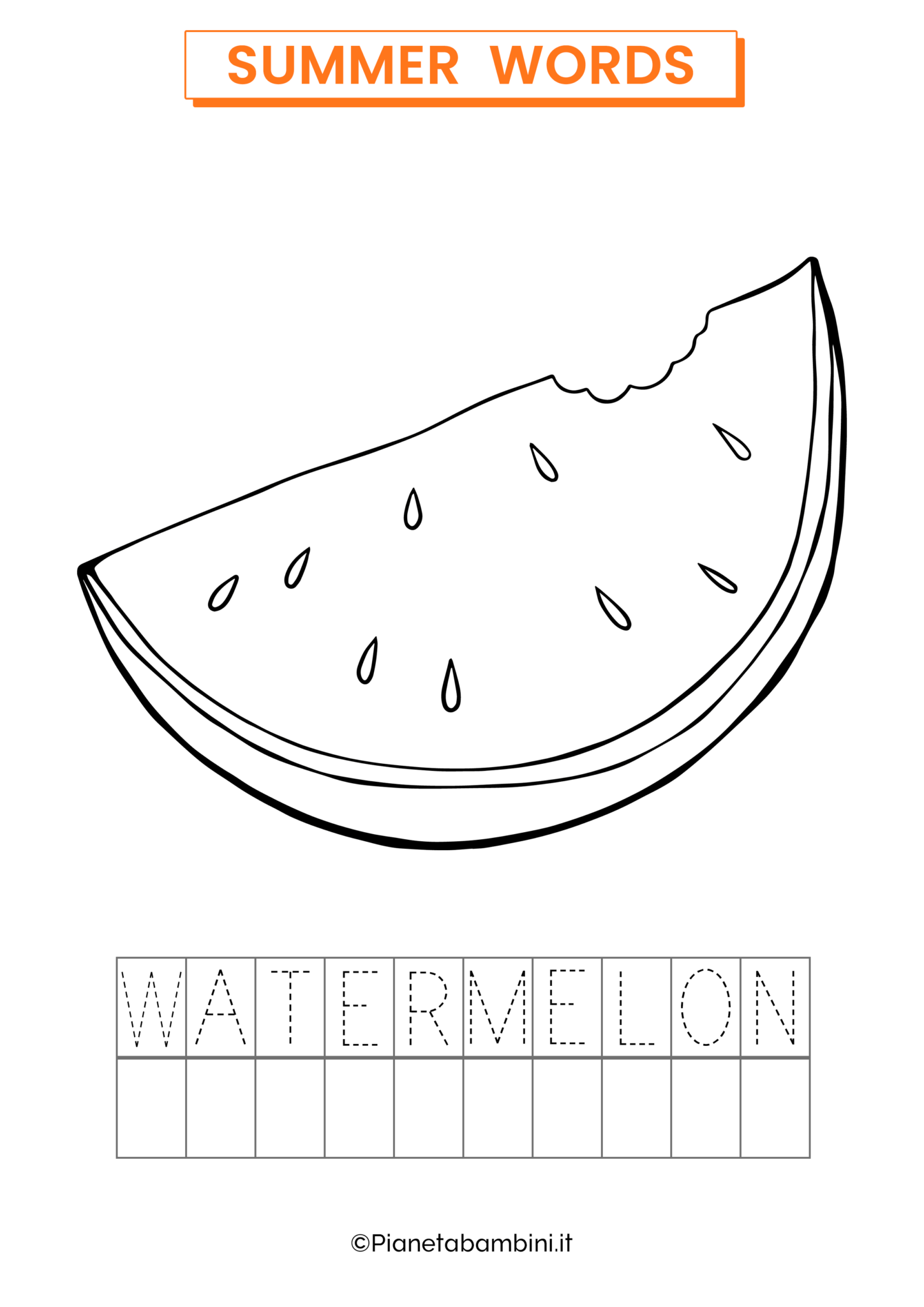 Schede sulle Parole dell'Estate in Inglese (Summer Words ...