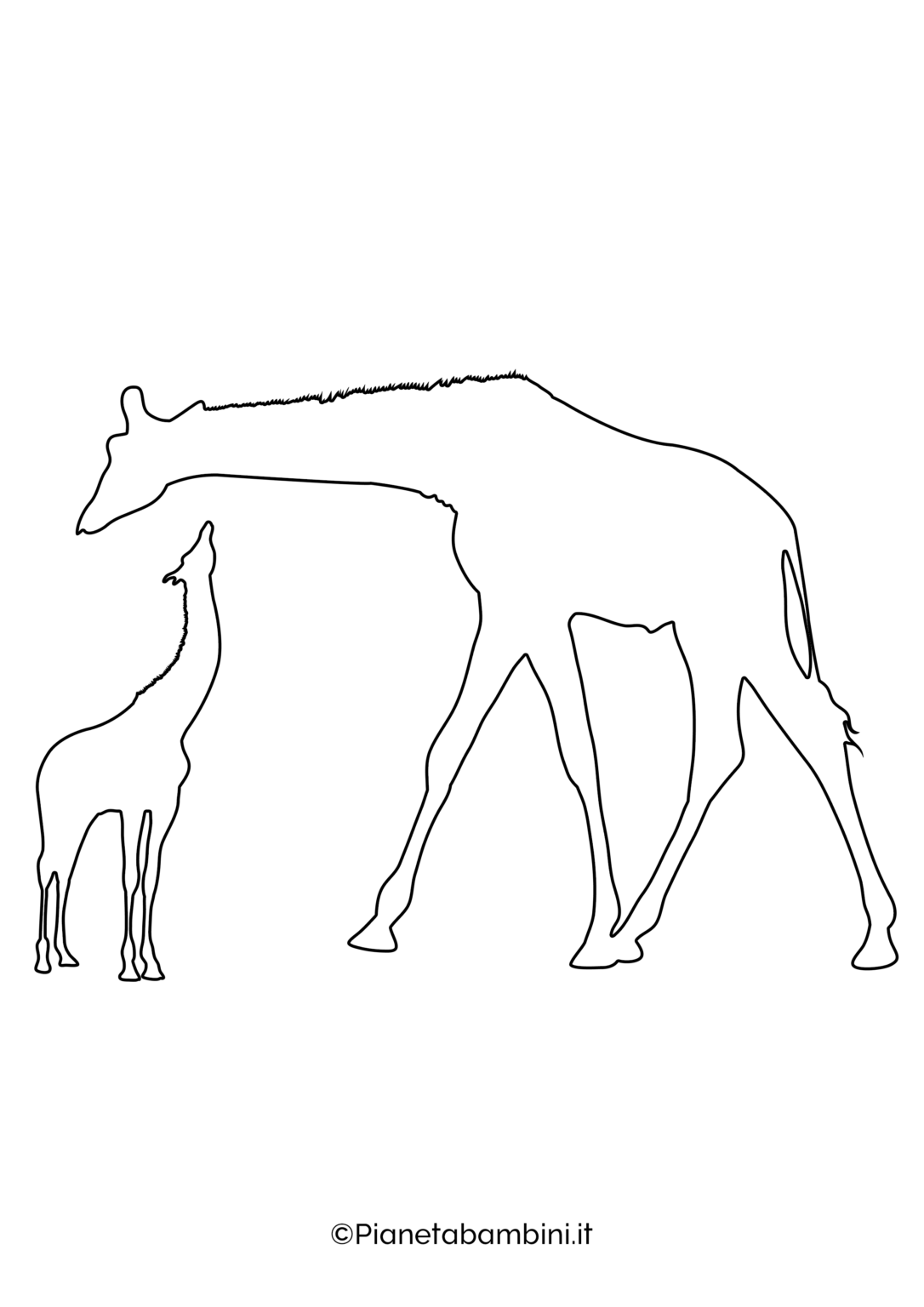 Sagome di Giraffe da Stampare e Ritagliare | PianetaBambini.it