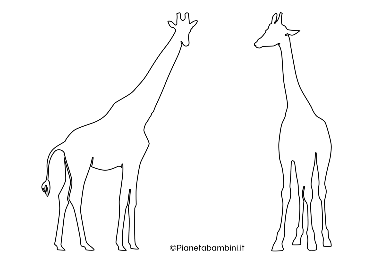 Sagome di Giraffe da Stampare e Ritagliare | PianetaBambini.it