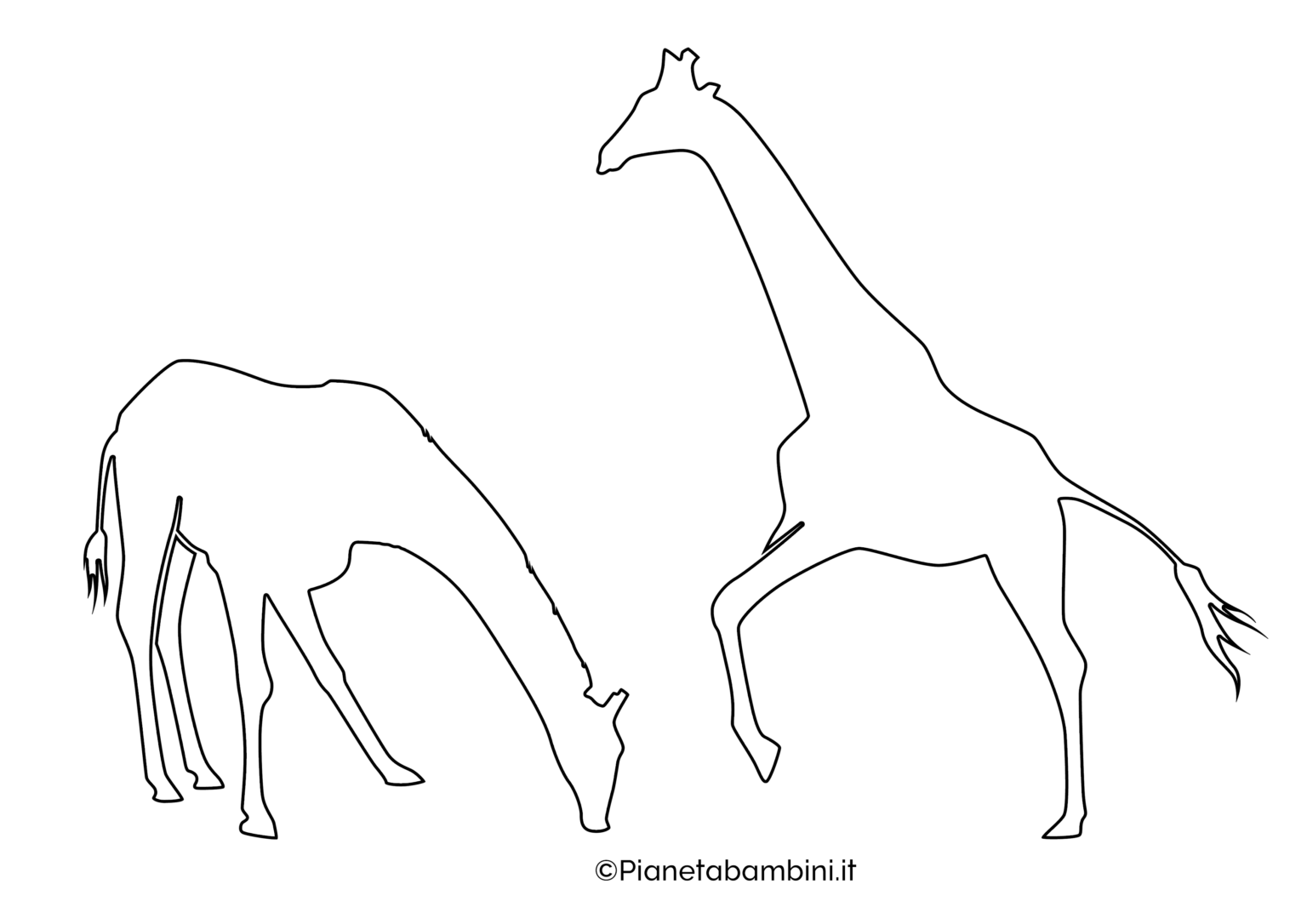 Sagome di Giraffe da Stampare e Ritagliare | PianetaBambini.it