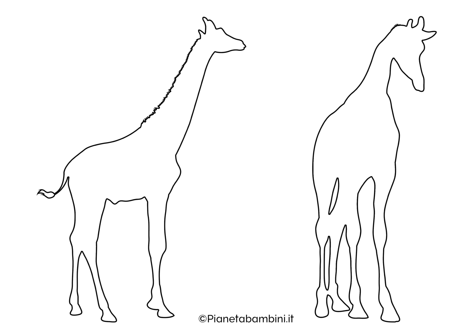 Sagome di Giraffe da Stampare e Ritagliare | PianetaBambini.it