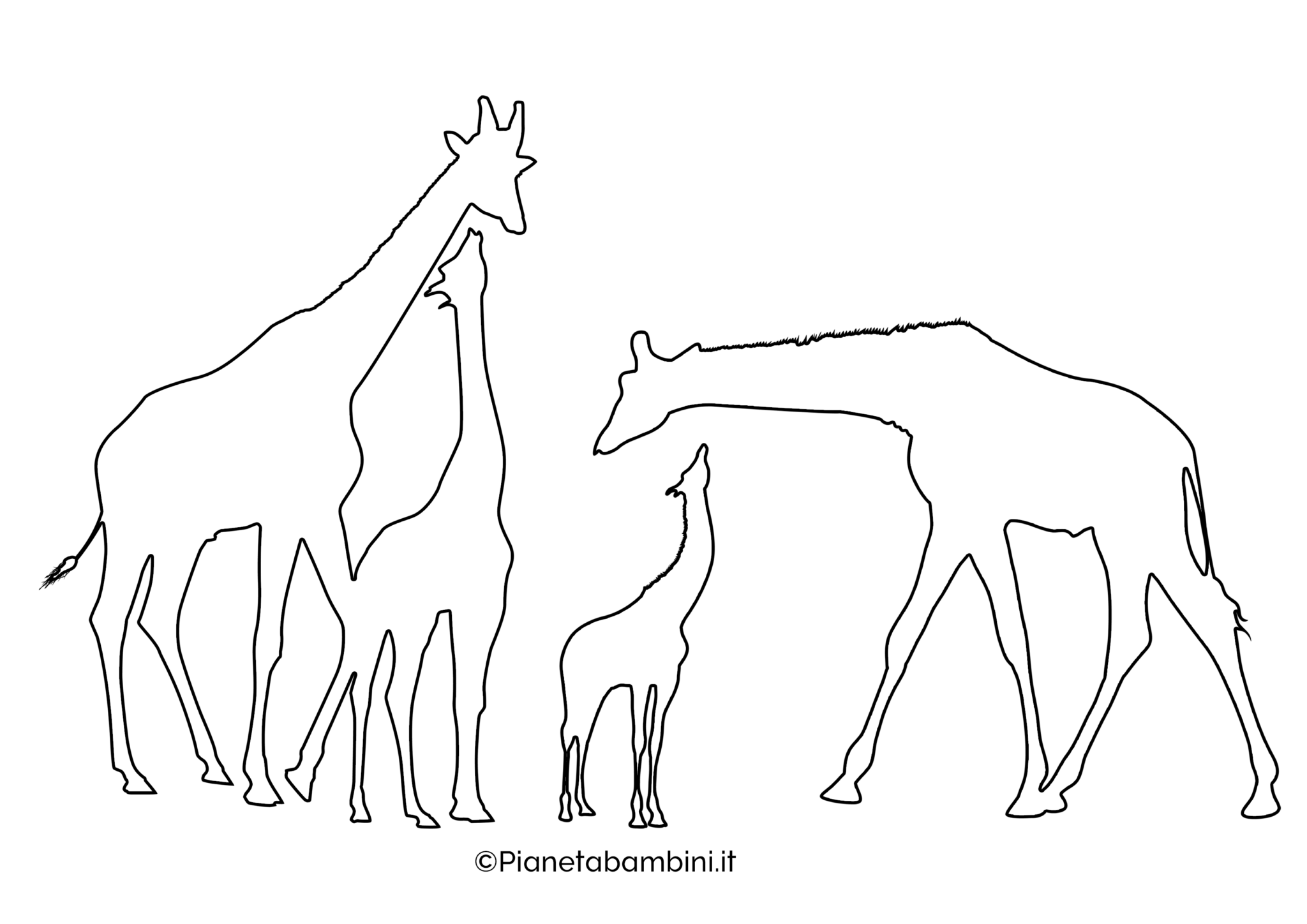 Sagome di Giraffe da Stampare e Ritagliare | PianetaBambini.it