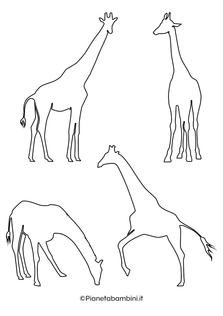 Sagome di Giraffe da Stampare e Ritagliare | PianetaBambini.it