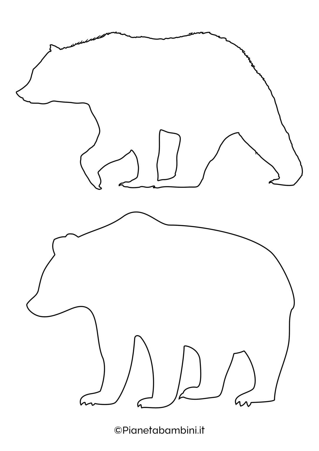 Sagome di Orsi e Orsetti da Stampare e Ritagliare | PianetaBambini.it