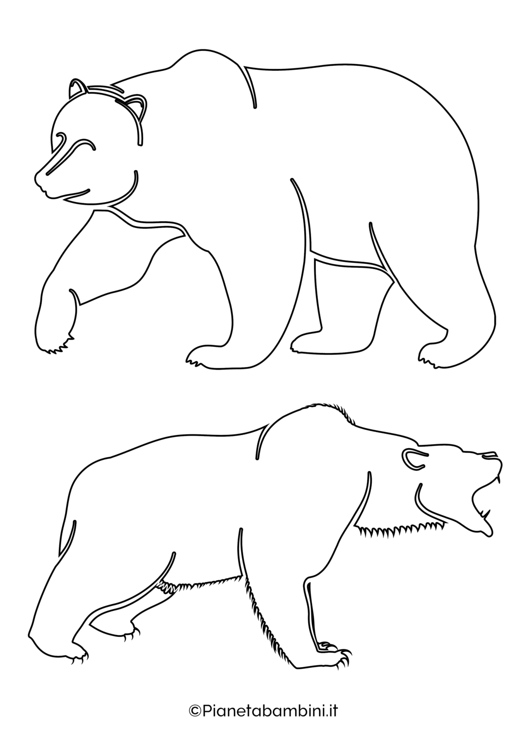 Sagome di Orsi e Orsetti da Stampare e Ritagliare | PianetaBambini.it