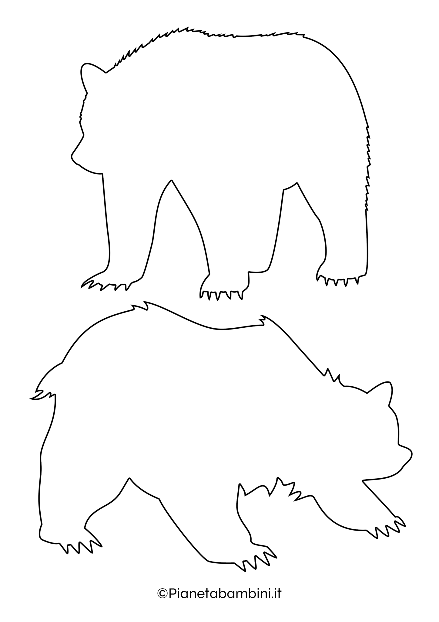 Sagome di Orsi e Orsetti da Stampare e Ritagliare | PianetaBambini.it