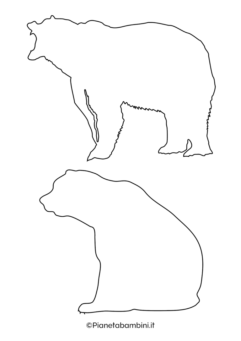 Sagome di Orsi e Orsetti da Stampare e Ritagliare | PianetaBambini.it