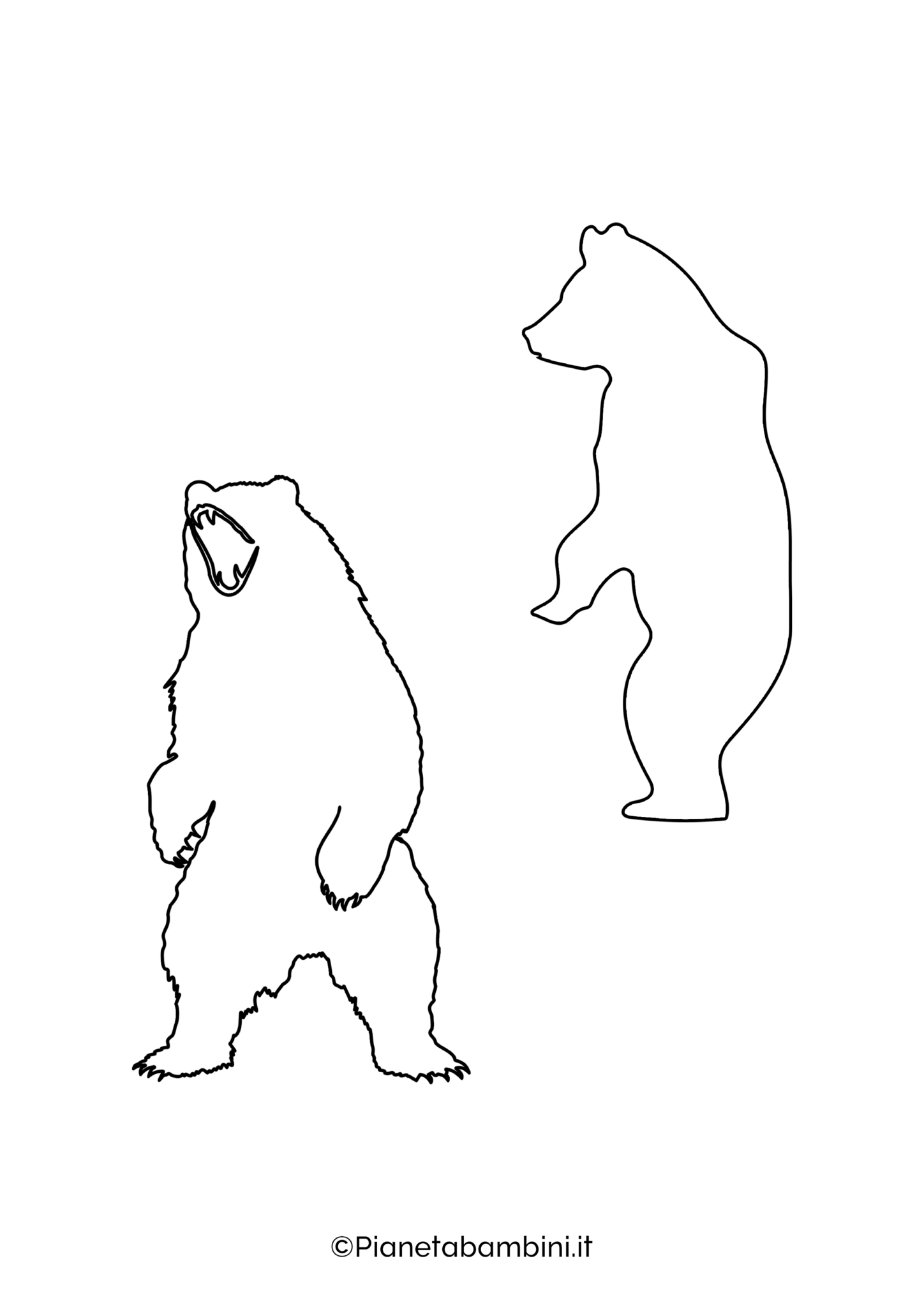 Sagome di Orsi e Orsetti da Stampare e Ritagliare | PianetaBambini.it