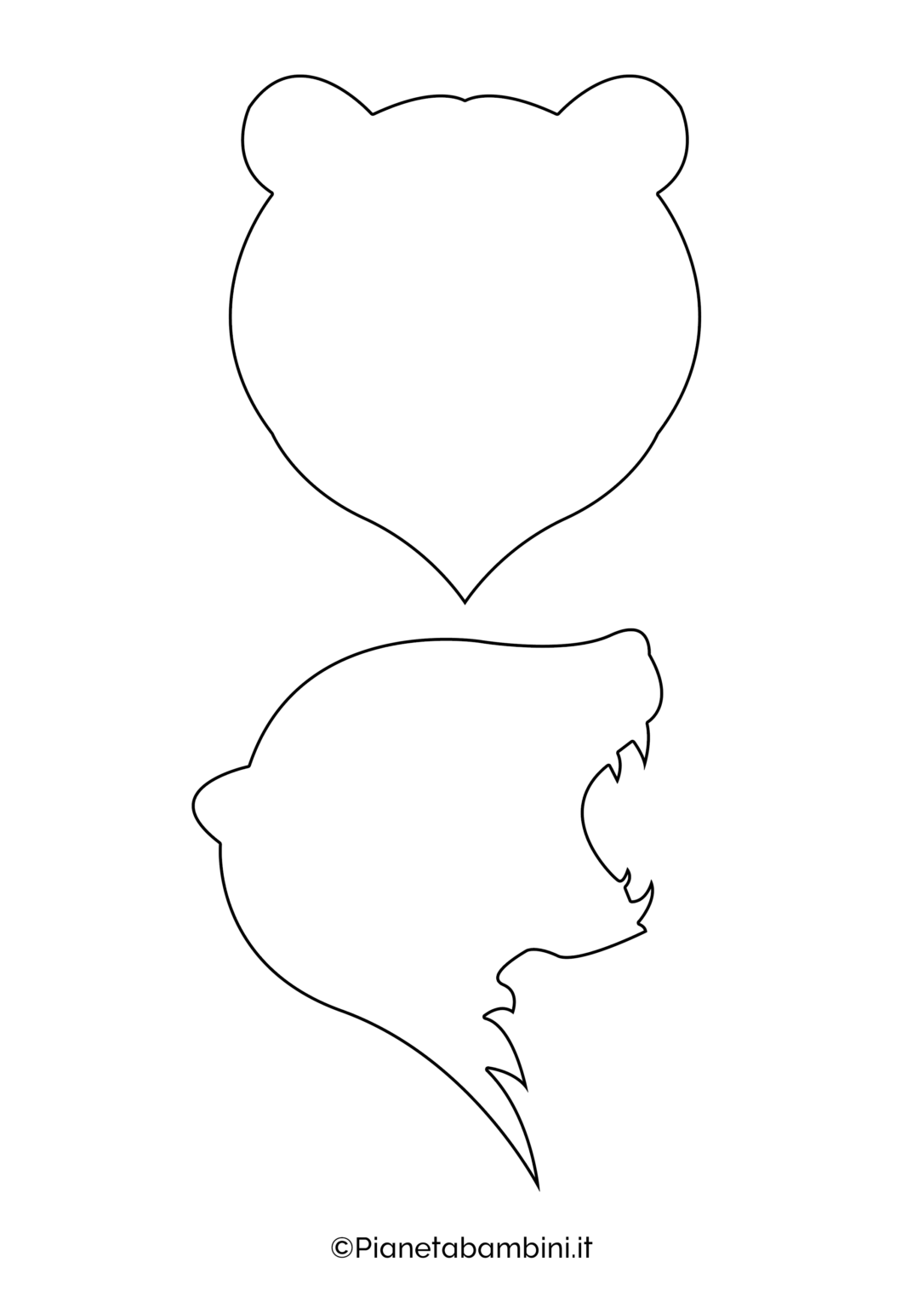 Sagome di Orsi e Orsetti da Stampare e Ritagliare | PianetaBambini.it