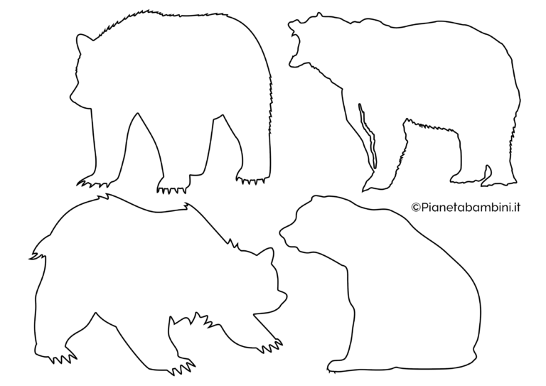 Sagome di Orsi e Orsetti da Stampare e Ritagliare | PianetaBambini.it
