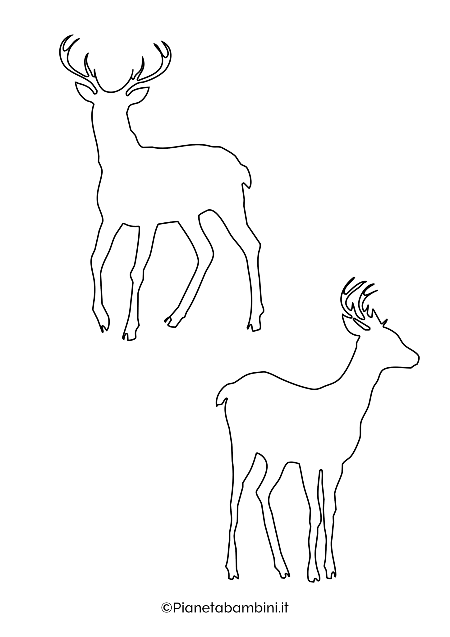 Sagome di Cervi da Stampare e Ritagliare | PianetaBambini.it