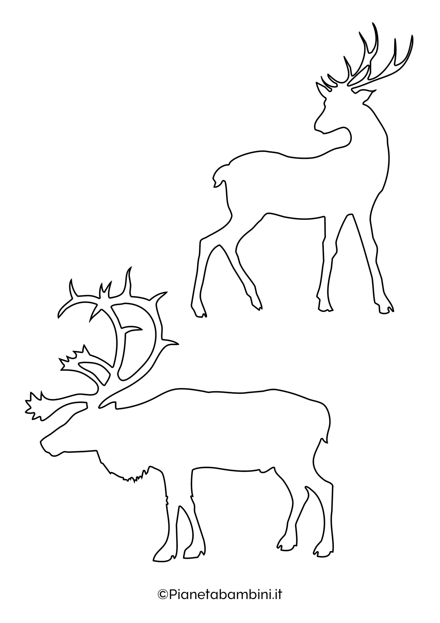 Sagome di Cervi da Stampare e Ritagliare | PianetaBambini.it