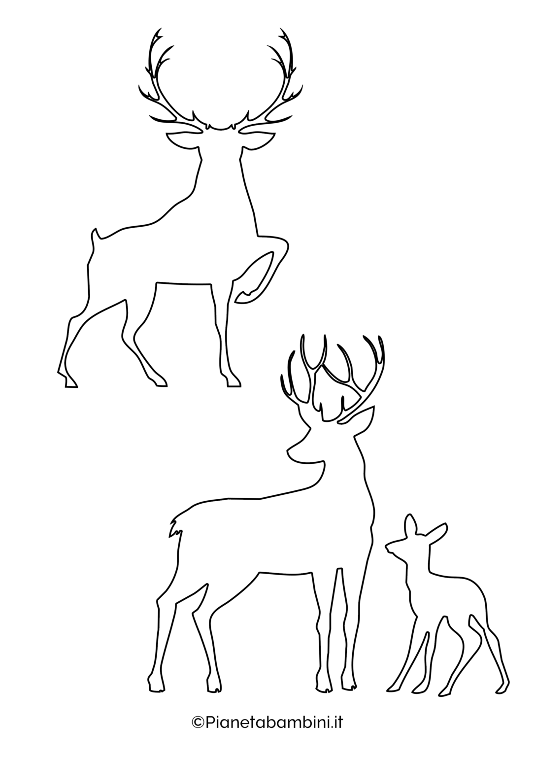 Sagome di Cervi da Stampare e Ritagliare | PianetaBambini.it
