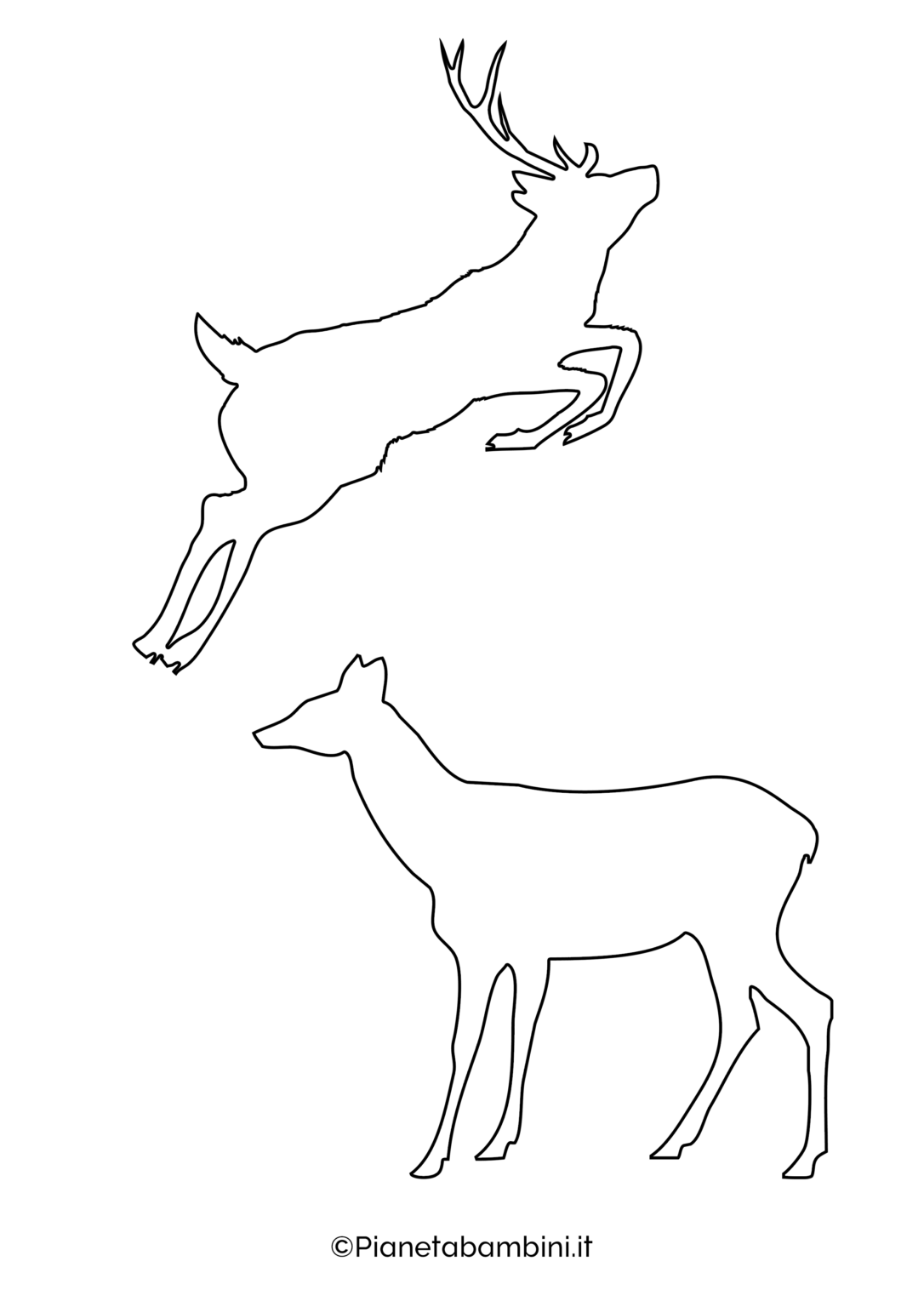 Sagome di Cervi da Stampare e Ritagliare | PianetaBambini.it