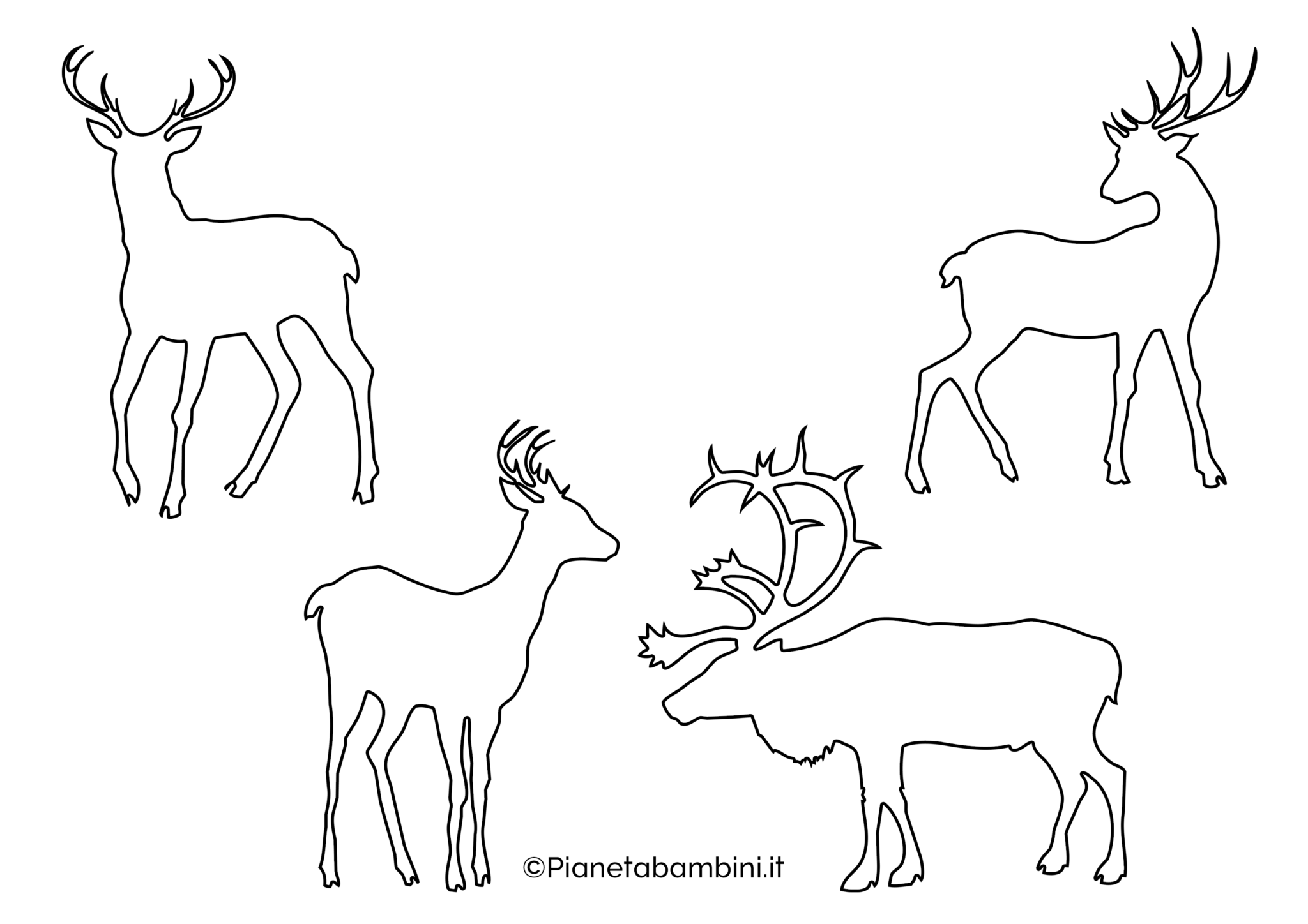 Sagome di Cervi da Stampare e Ritagliare | PianetaBambini.it