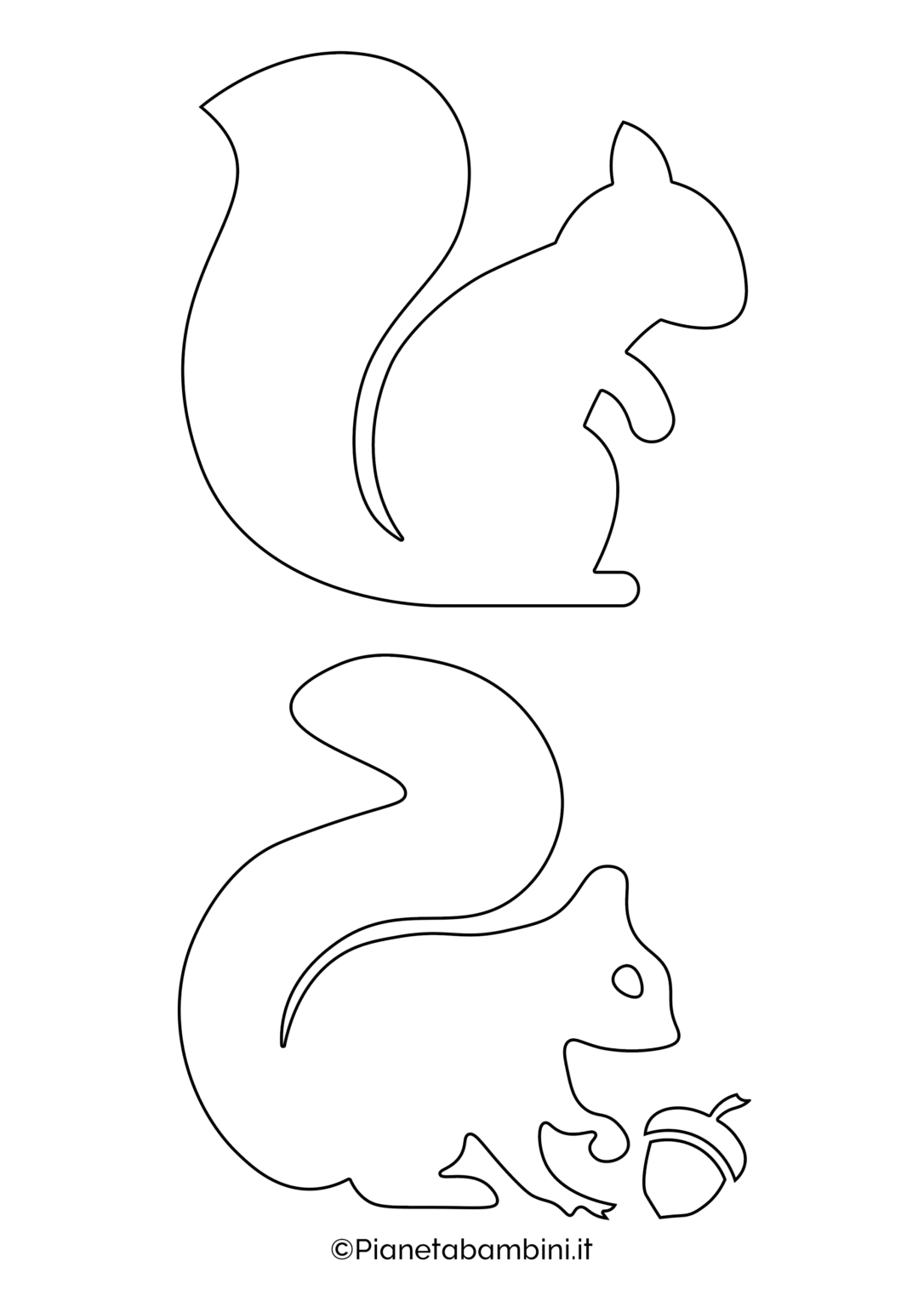 Sagome di Scoiattoli da Stampare e Ritagliare | PianetaBambini.it