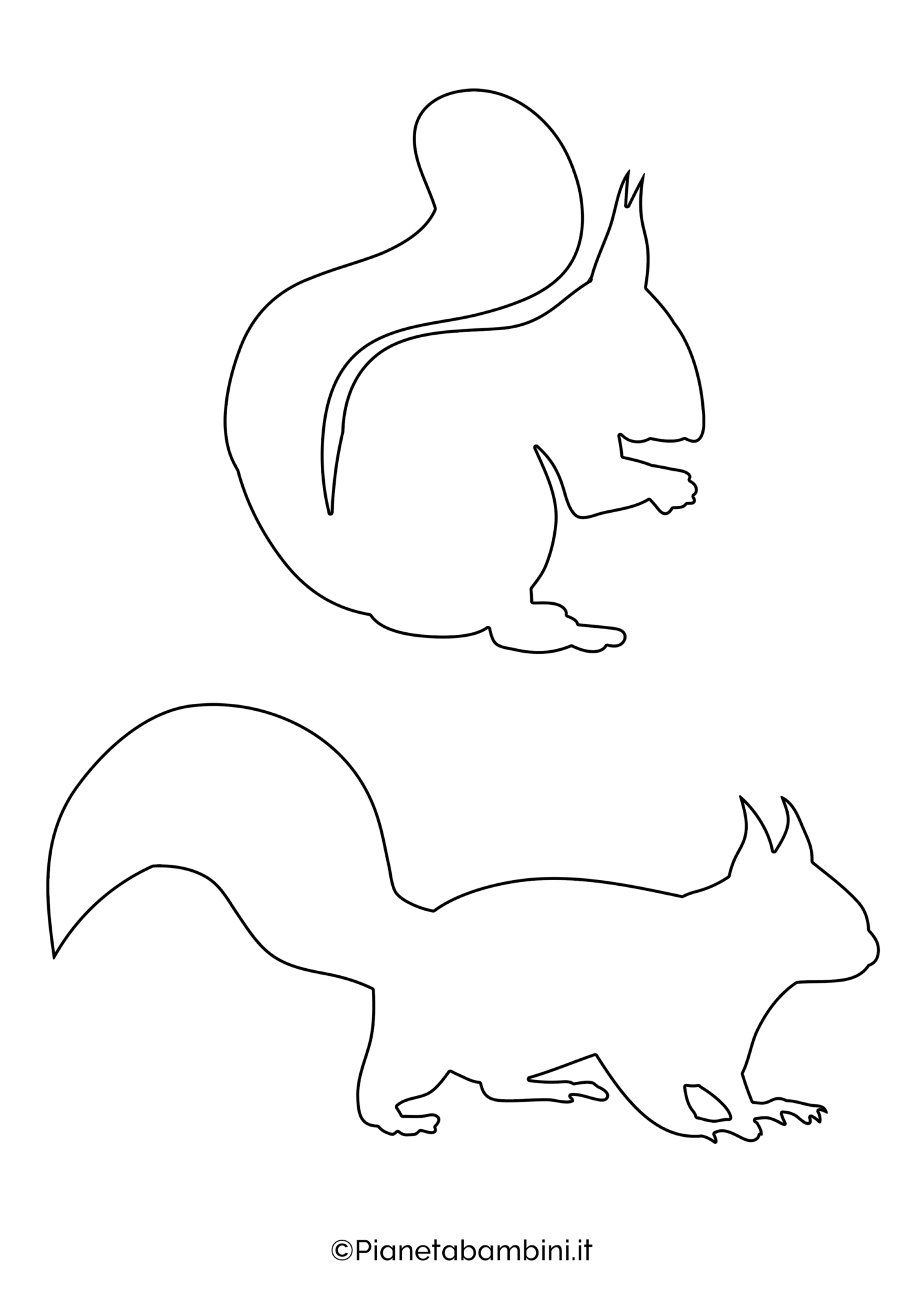 Sagome di Scoiattoli da Stampare e Ritagliare | PianetaBambini.it