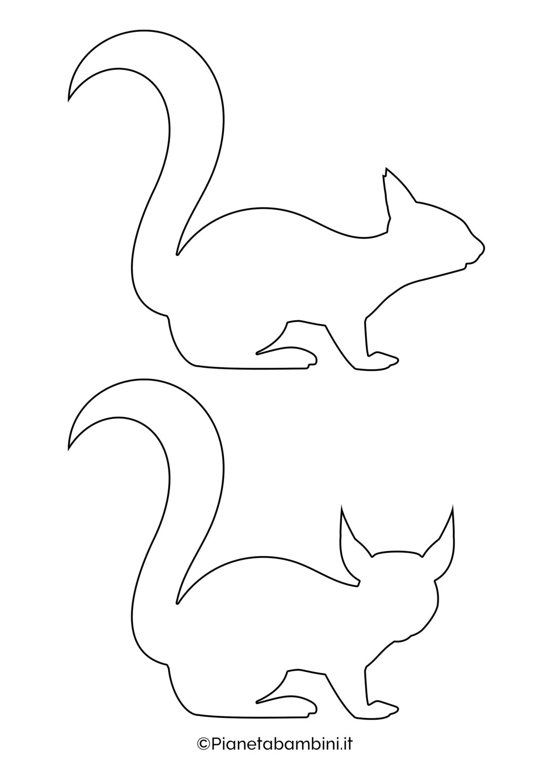 Sagome di Scoiattoli da Stampare e Ritagliare | PianetaBambini.it