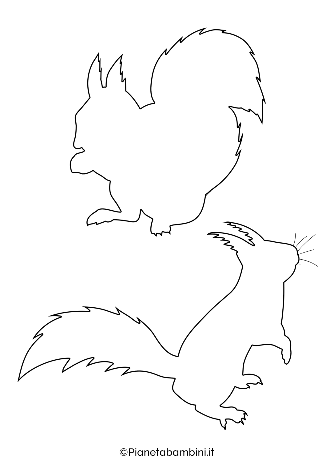 Sagome di Scoiattoli da Stampare e Ritagliare | PianetaBambini.it