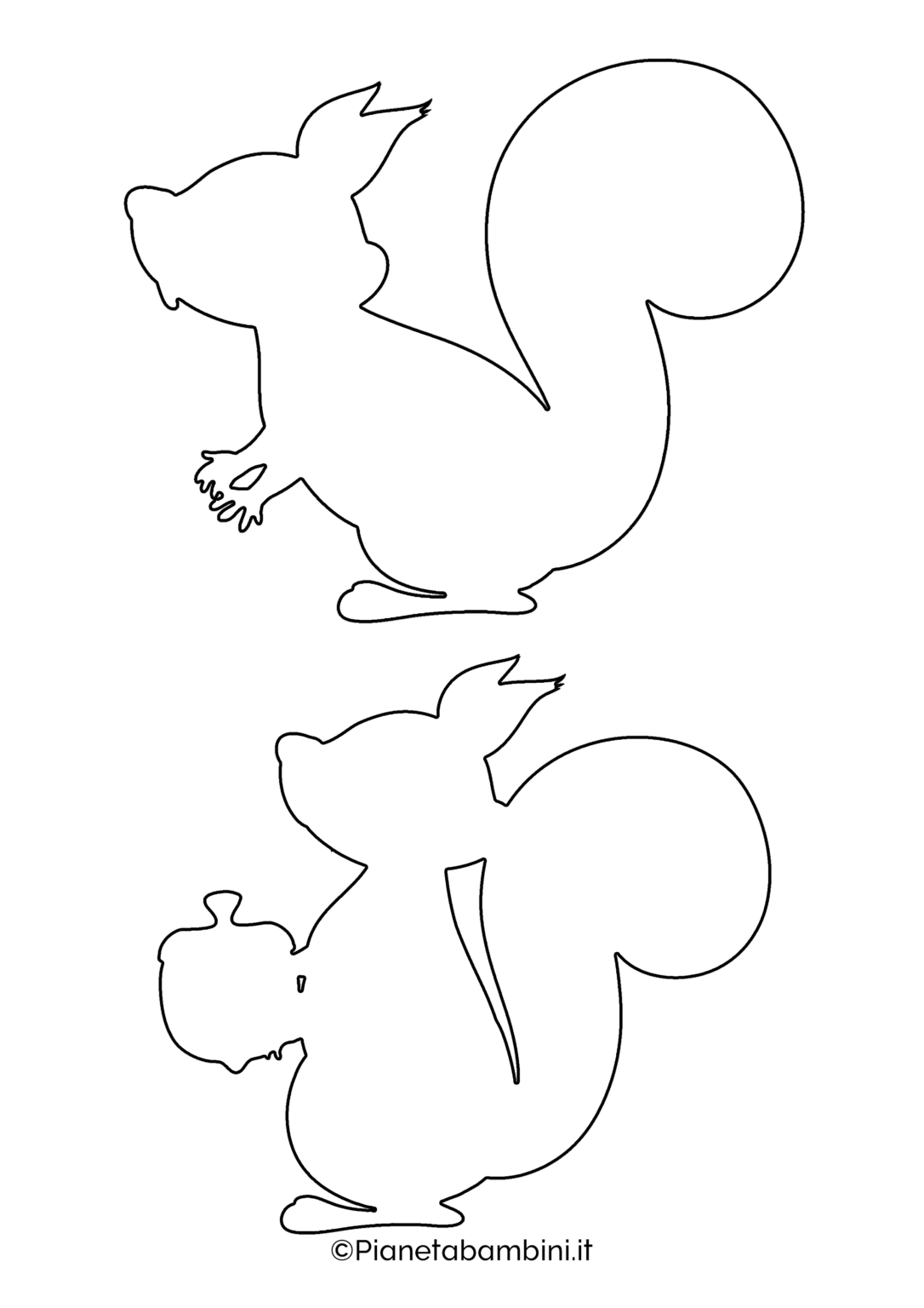 Sagome di Scoiattoli da Stampare e Ritagliare | PianetaBambini.it