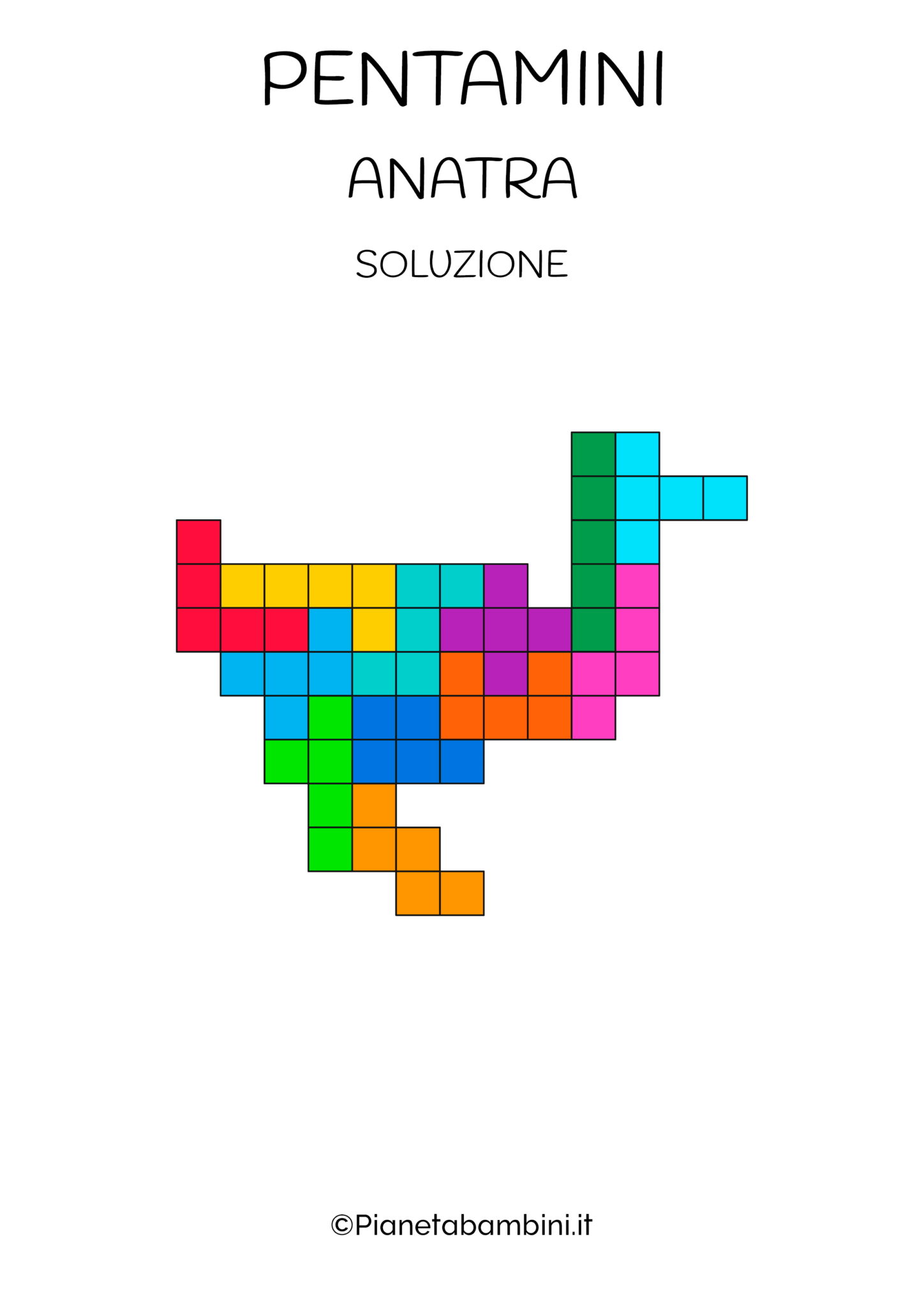 21 Animali con i Pentamini: Schemi e Soluzioni da Stampare | PianetaBambini.it