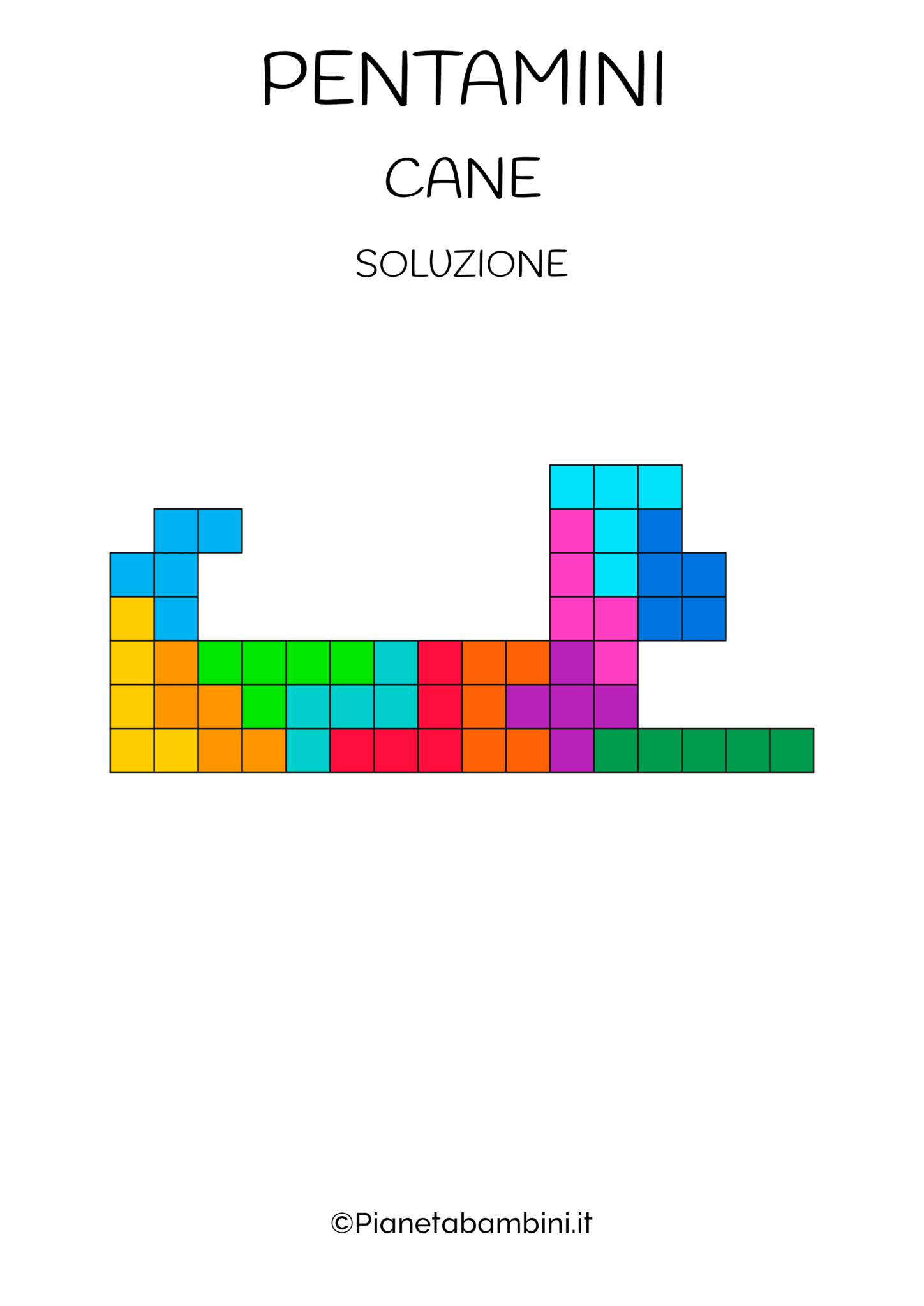 21 Animali con i Pentamini: Schemi e Soluzioni da Stampare | PianetaBambini.it