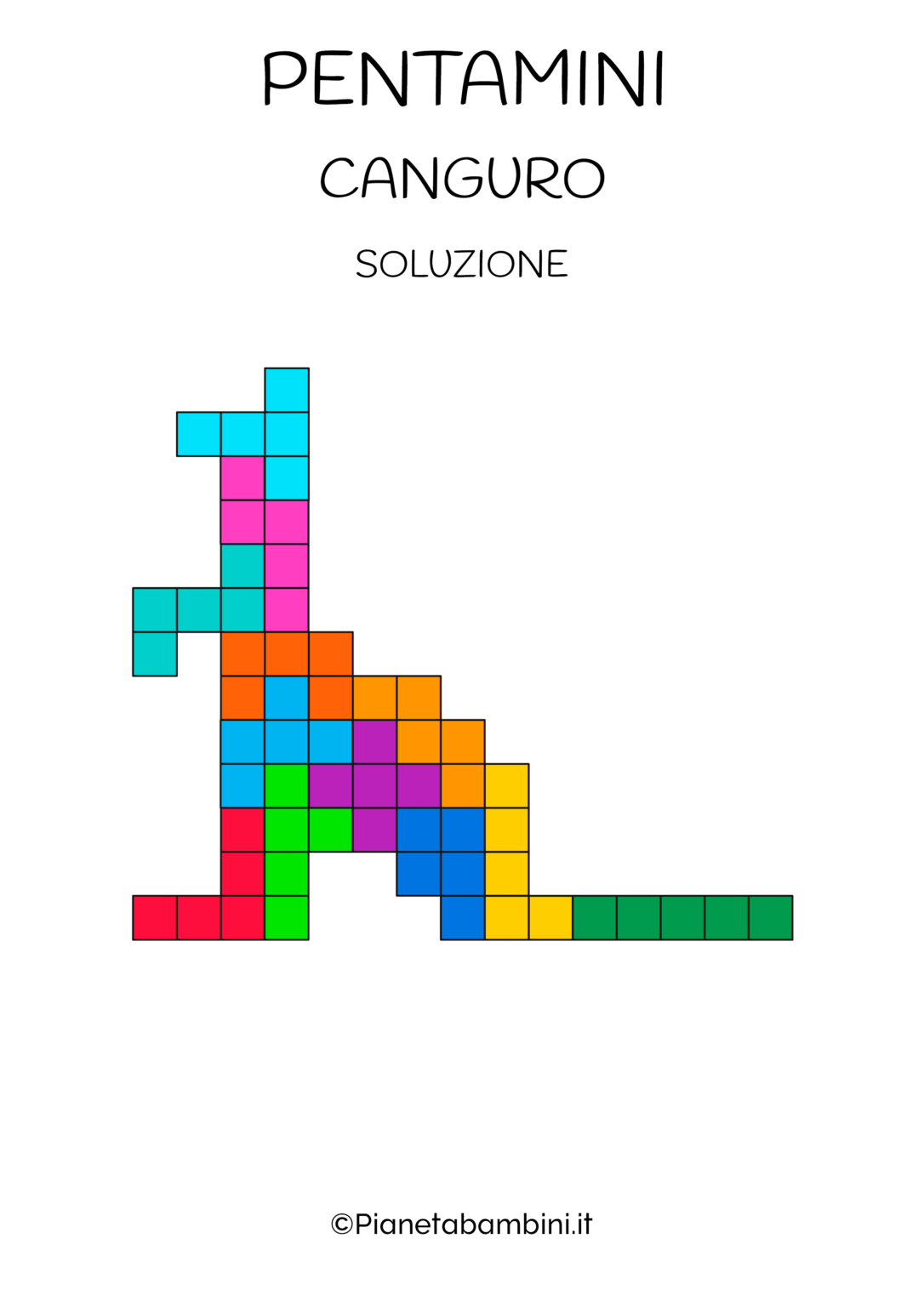 21 Animali con i Pentamini: Schemi e Soluzioni da Stampare | PianetaBambini.it