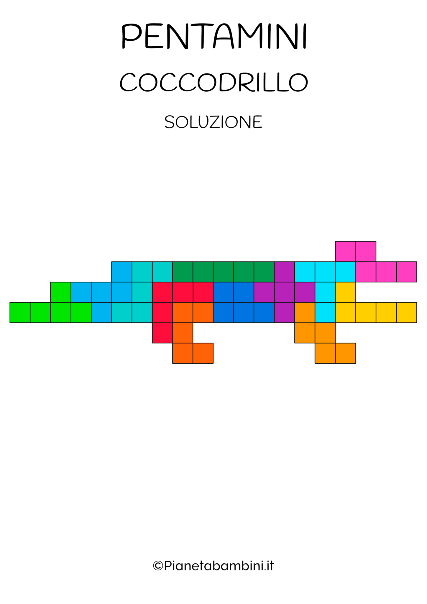 21 Animali con i Pentamini: Schemi e Soluzioni da Stampare | PianetaBambini.it