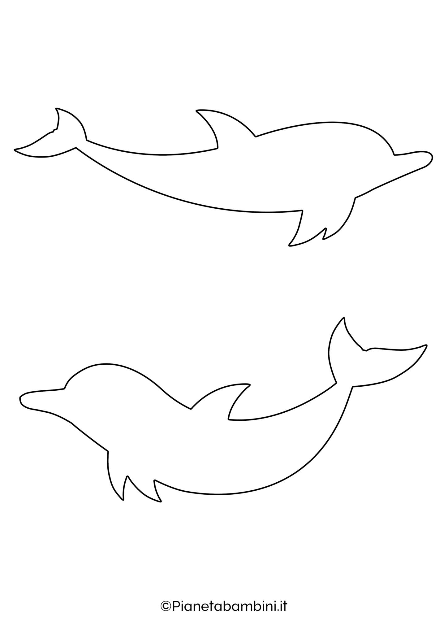 Sagome di Delfini da Stampare e Ritagliare | PianetaBambini.it