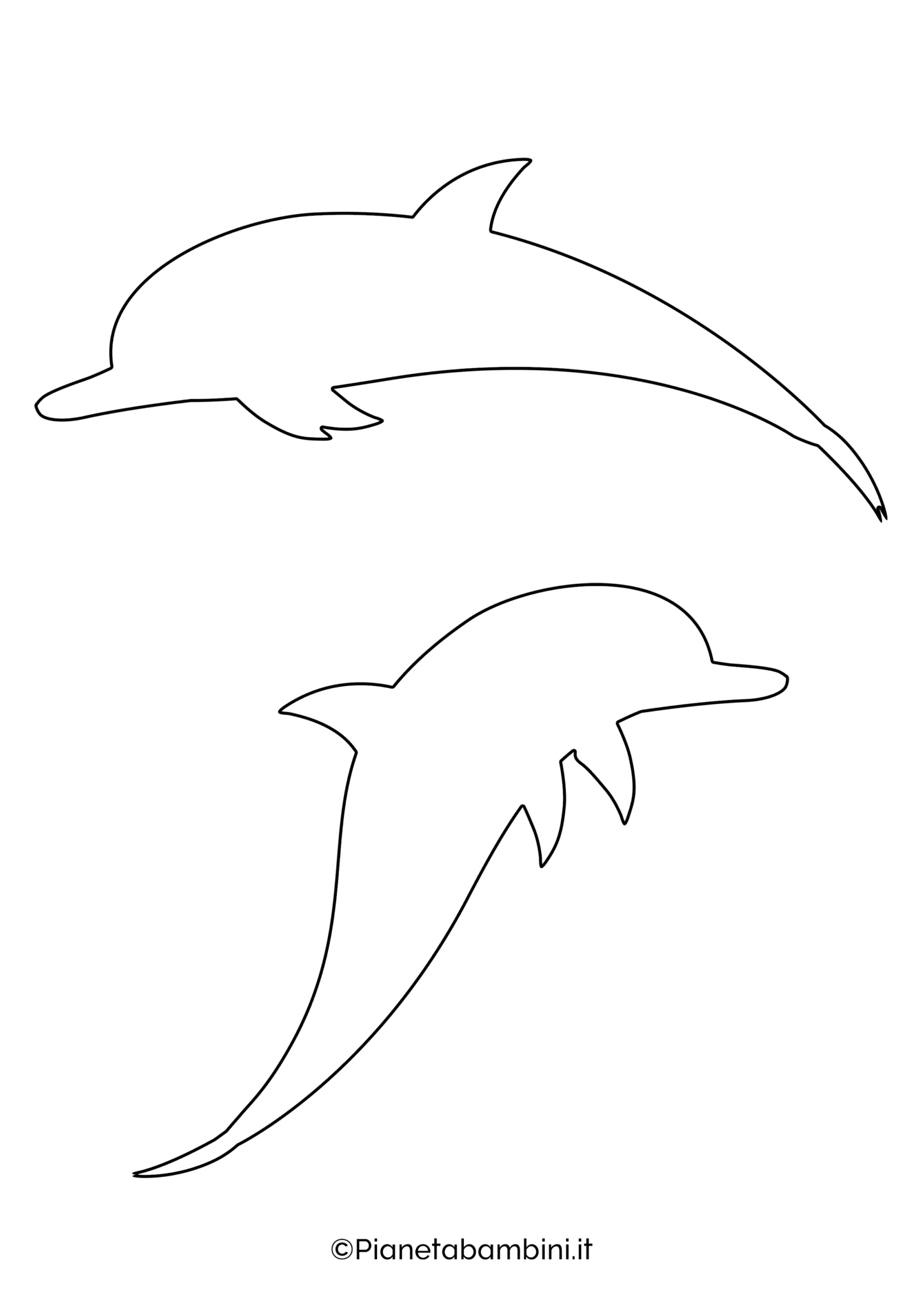 Sagome di Delfini da Stampare e Ritagliare | PianetaBambini.it