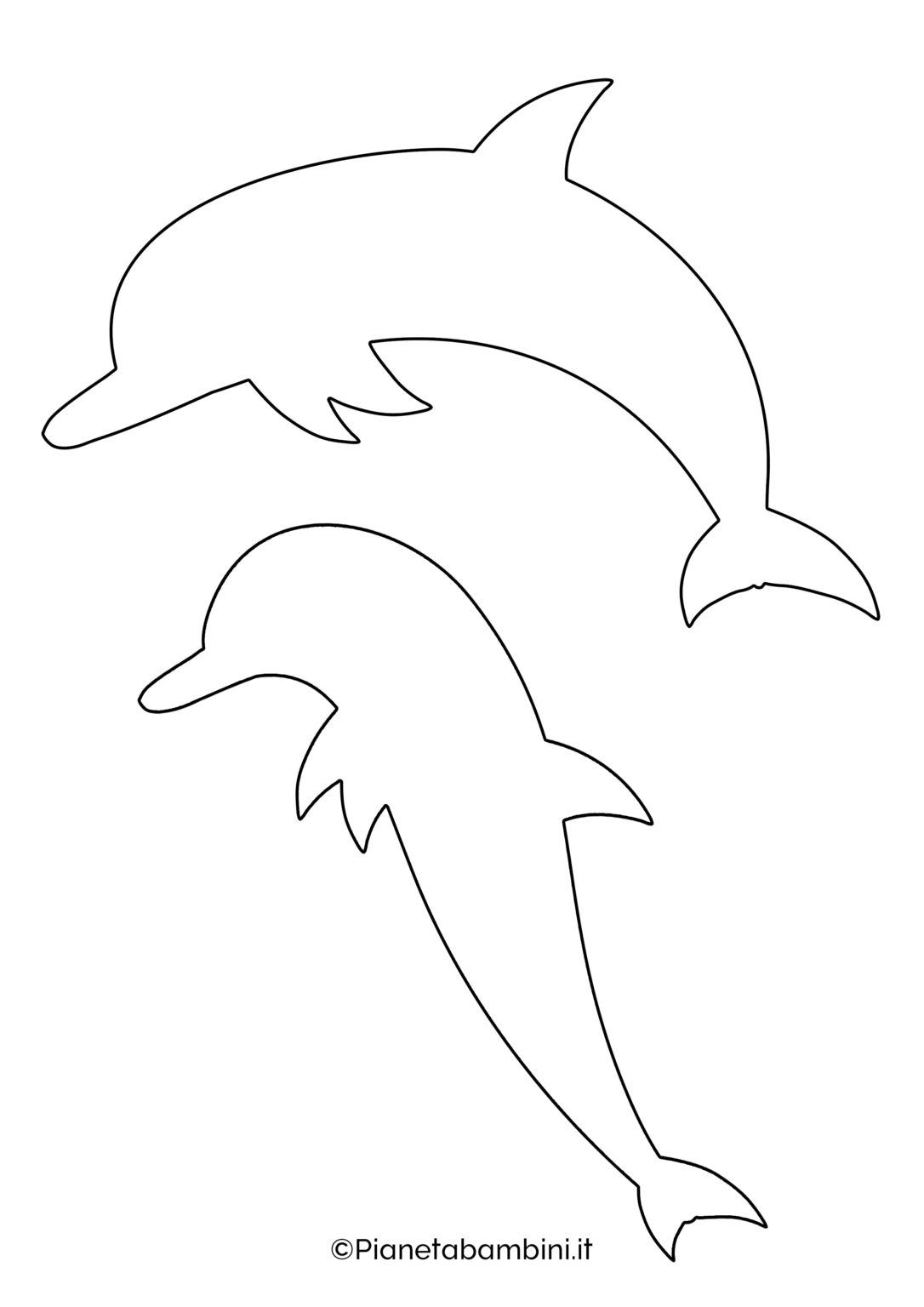 Sagome di Delfini da Stampare e Ritagliare | PianetaBambini.it